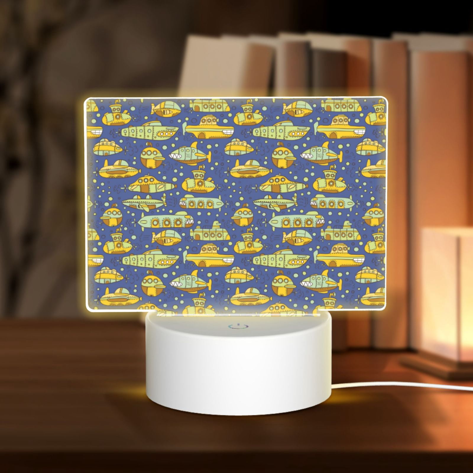 Coaee Cartoon Submarines for Rectangular Acrylic LED Desk Lamp 3 Color ...
