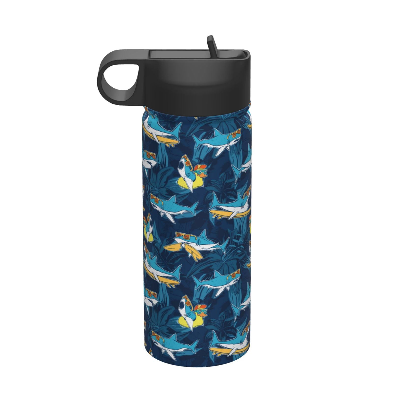 Coaee Cartoon Surfer Sharks for 18oz Insulated Kettle With Straw ...