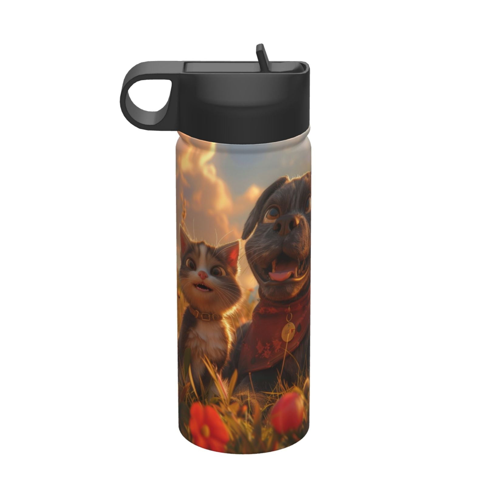 Coaee Cat Dog Friendship for 18oz Insulated Kettle With Straw Insulated ...