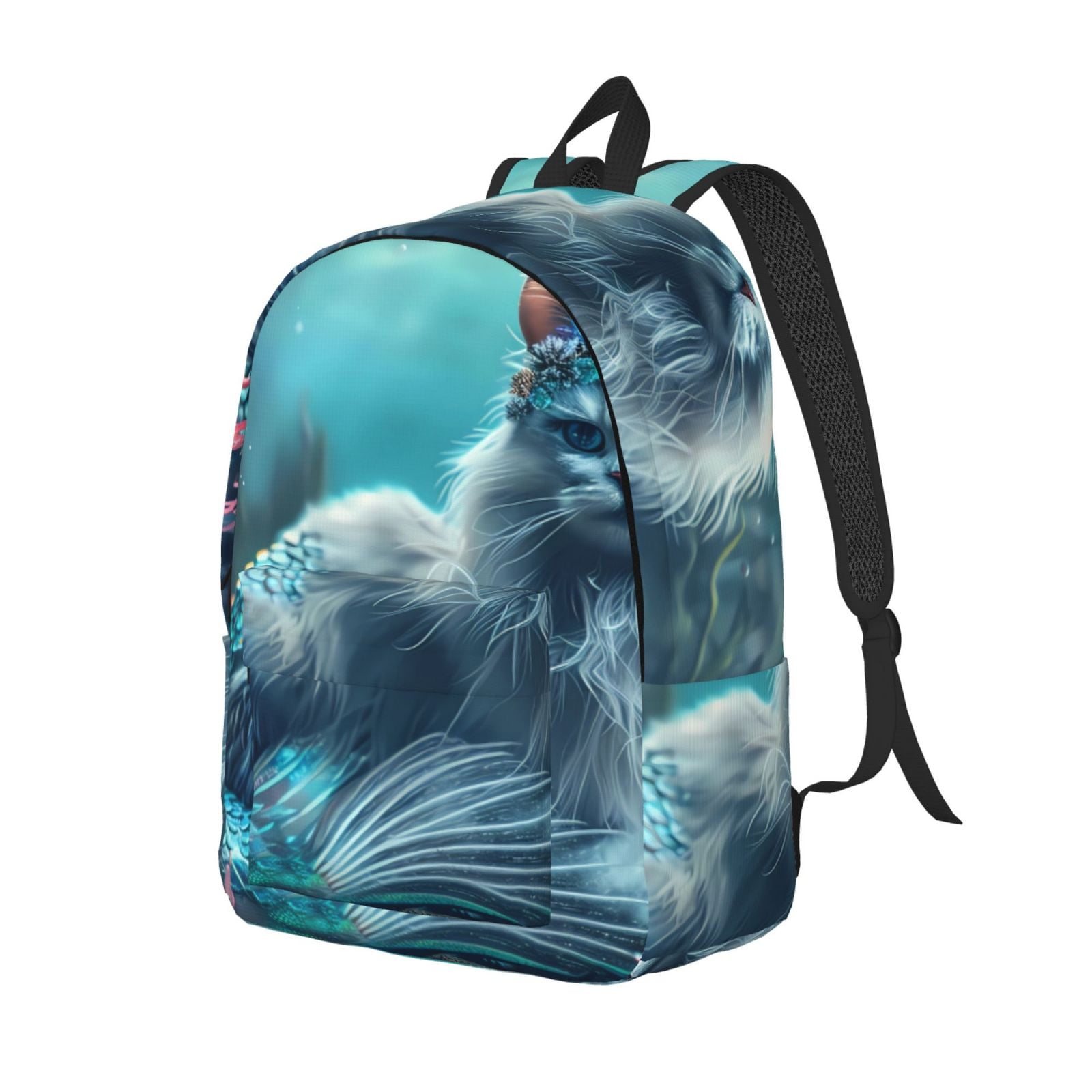 Coaee Cat Underwater Fantasy for Canvas Backpack for Hiking, Camping ...