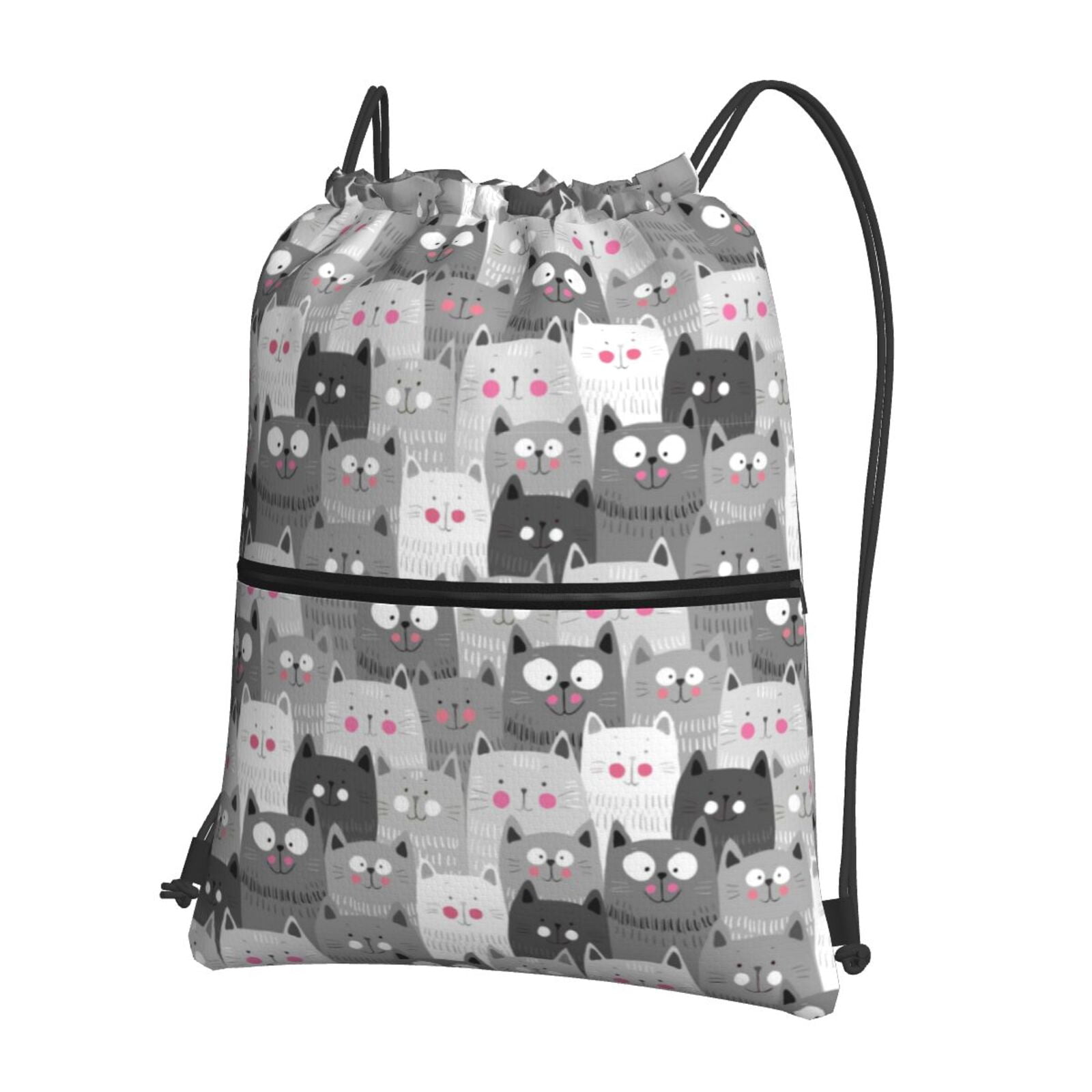 Coaee Cats Group for Drawstring zipper Backpack Sport Gym Sackpack for Gym Shopping Sport Yoga ...