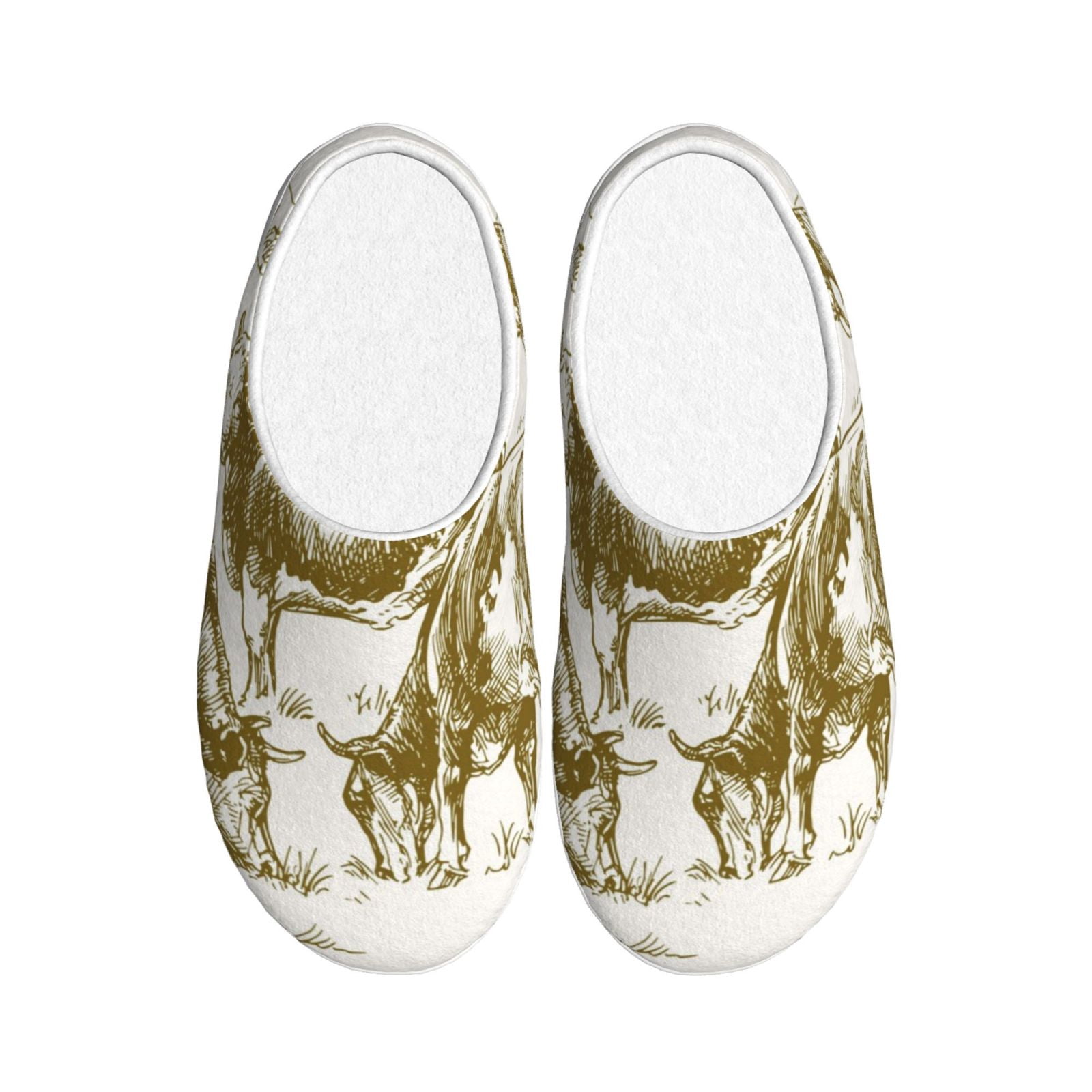 Coaee Cattle Drive By Two Cowboys 1 for Mens Slippers Indoor Slip On ...