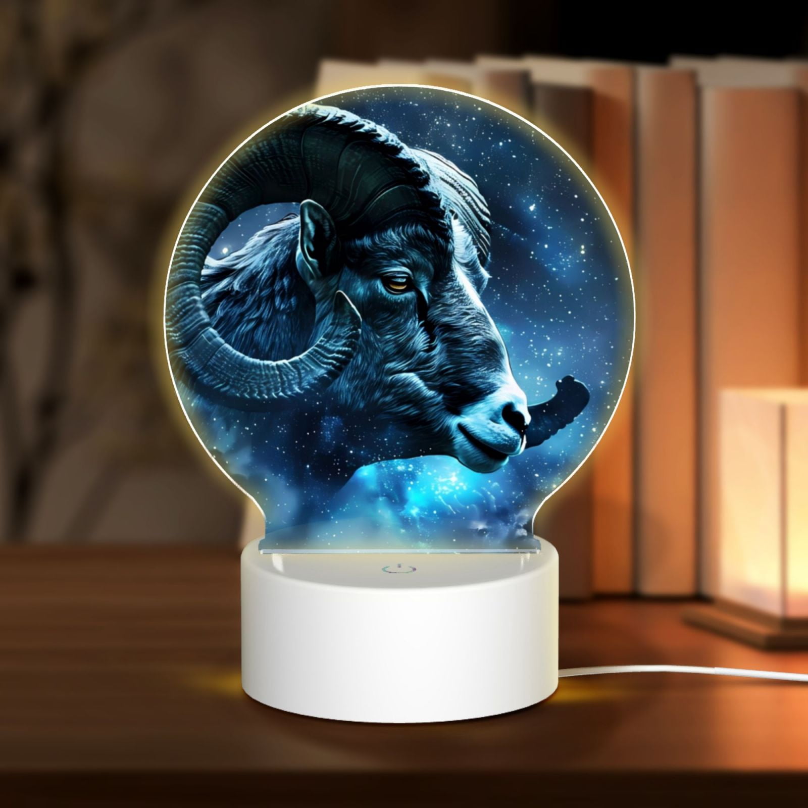 Coaee Celestial Ram Night Sky for Round Acrylic LED Desk Lamp 3 Color ...