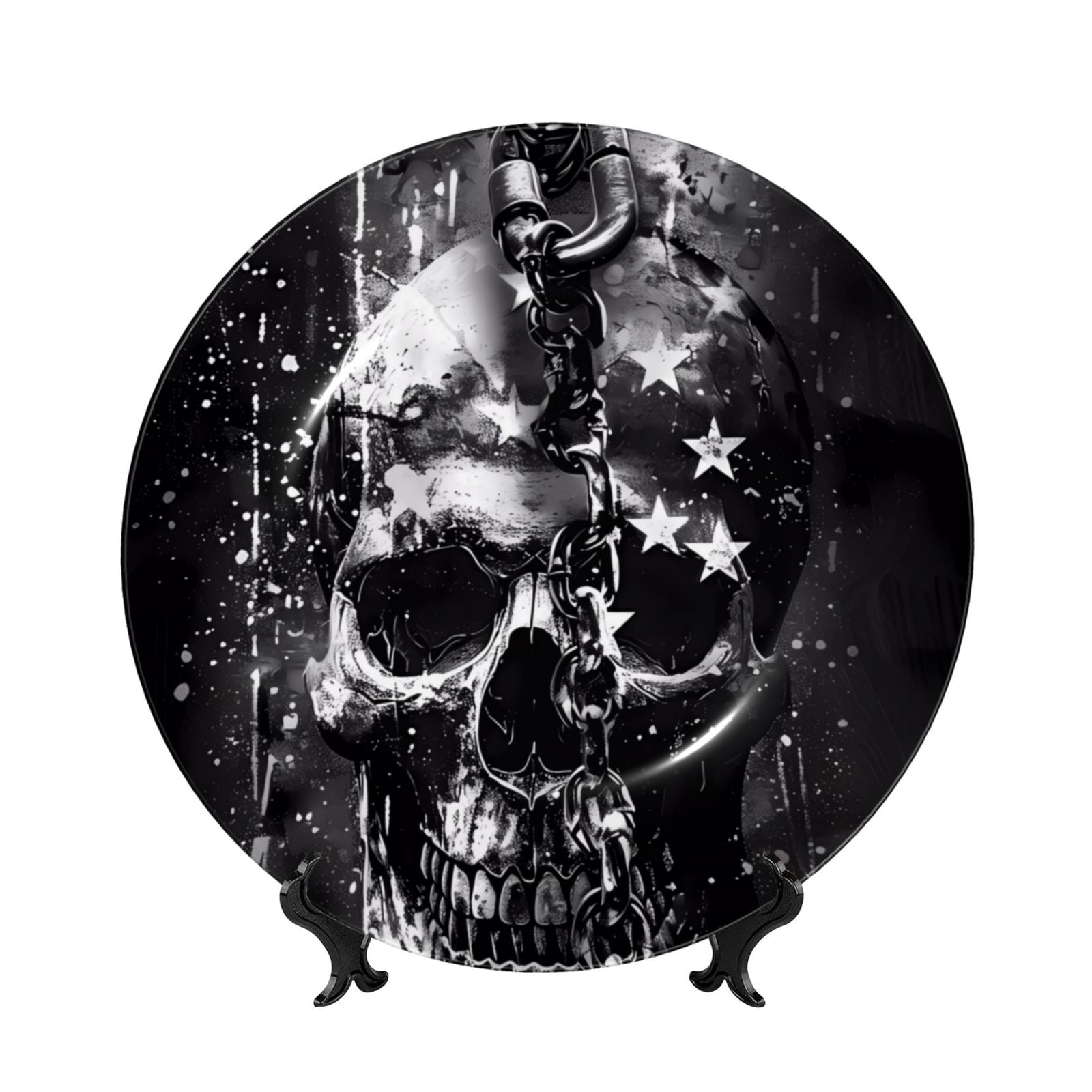 Coaee Chained Skull Artwork for Bone China Decorative Plate Decorative ...