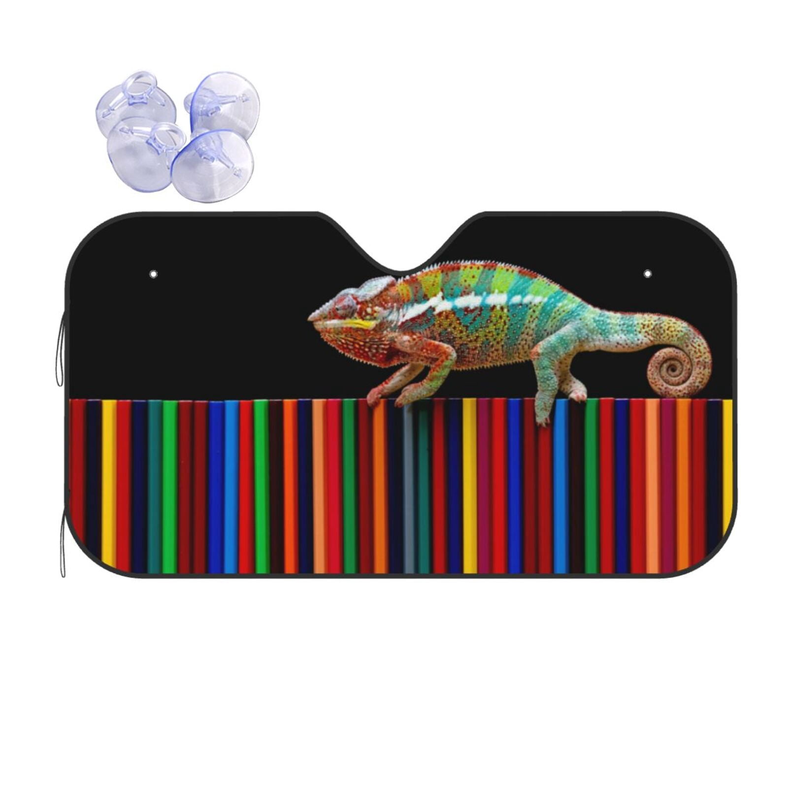 Coaee Chameleon Panther On Colored Pencils Print Car Sunshade ...