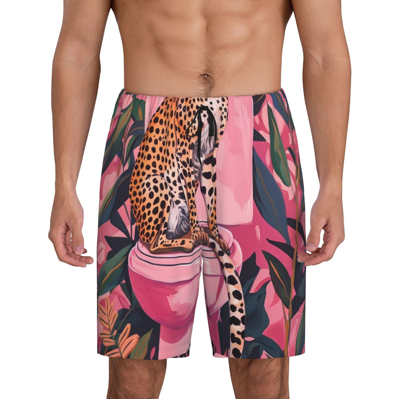 Coaee Cheetah On Toilet Humor Art for Men's Pajama Pants, Sleep Pajama ...