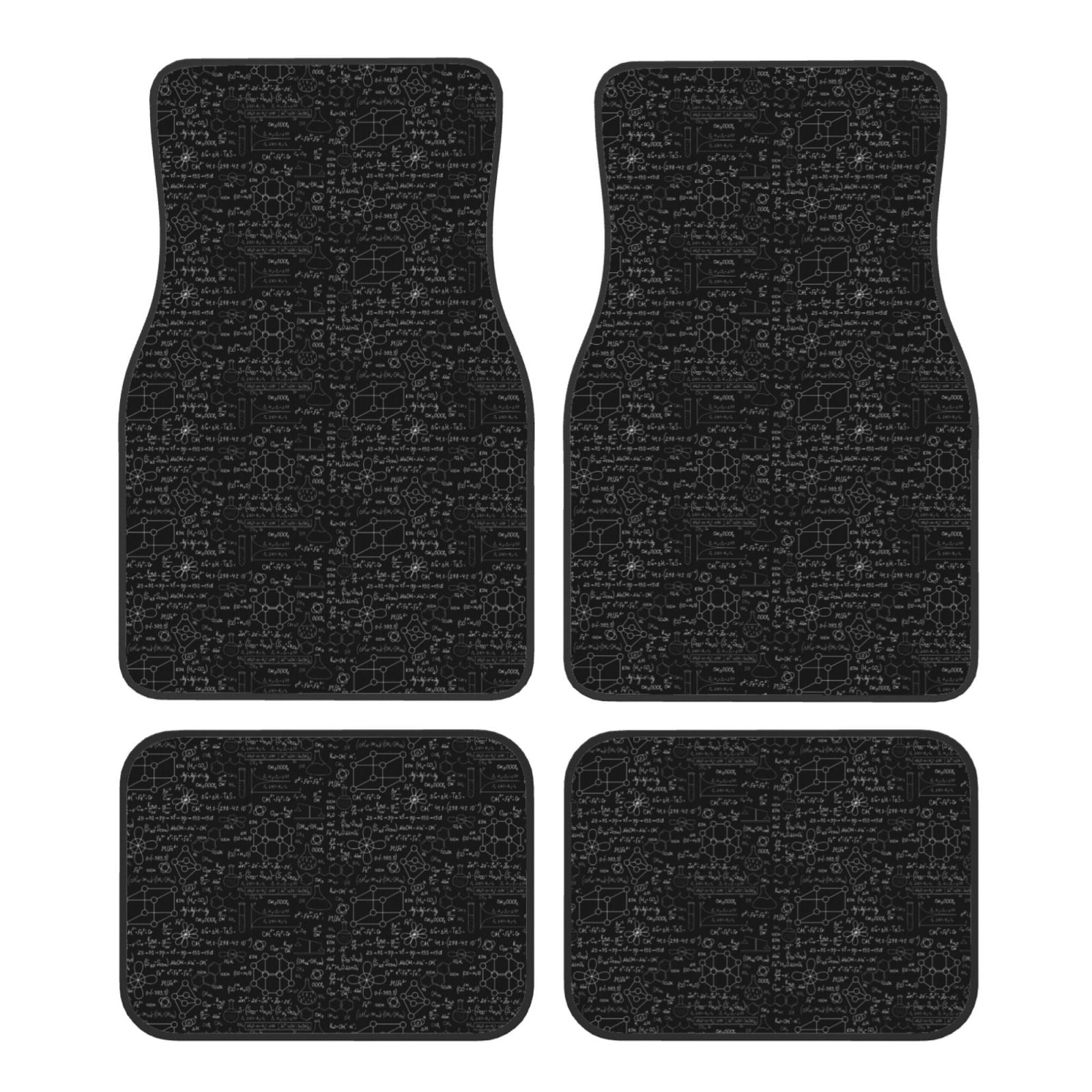 Coaee Chemistry Formulas 3 pattern Car Foot Mat Four-Piece Set Anti ...