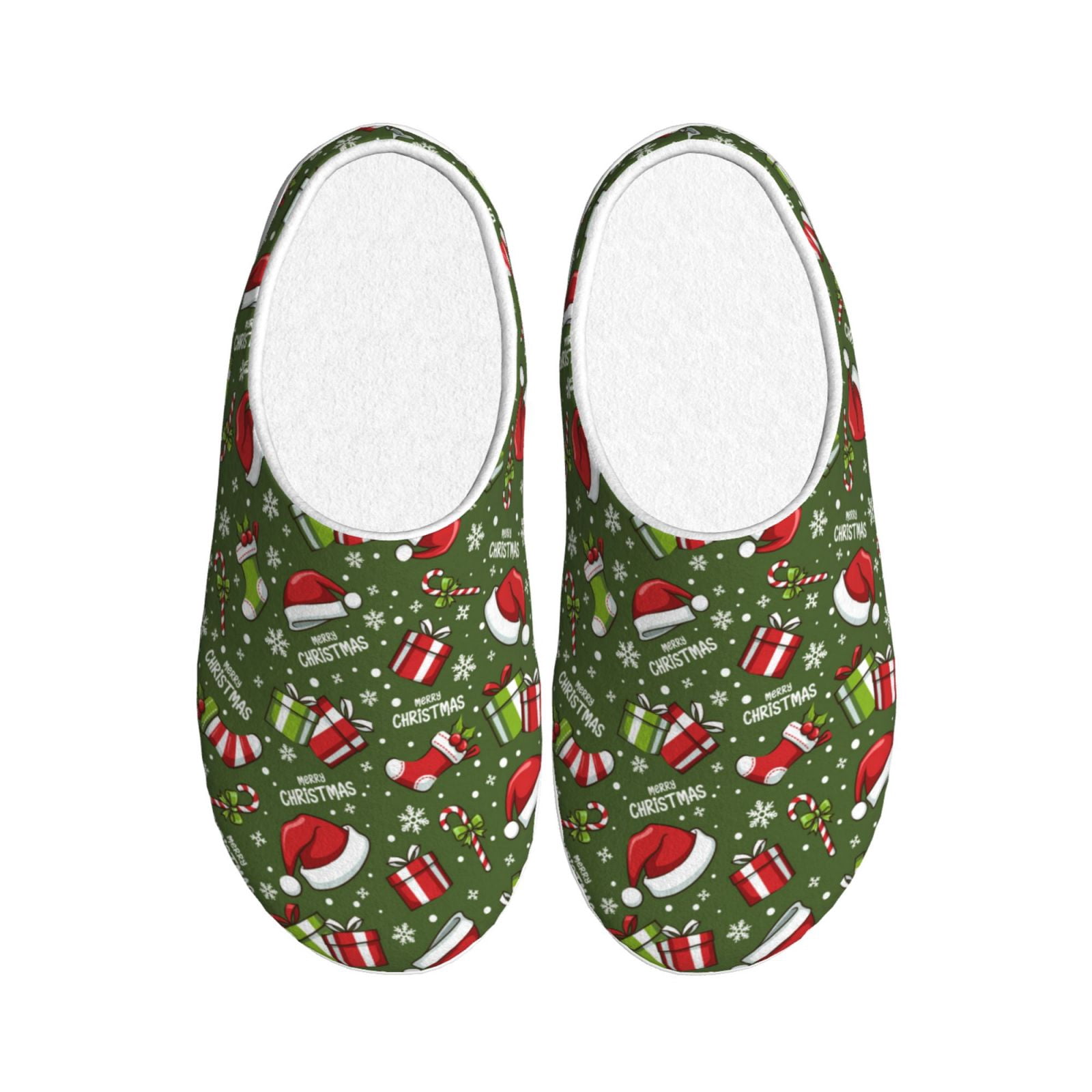 Coaee Christmas Hat sock for Mens Slippers Indoor Slip On Shoes ...