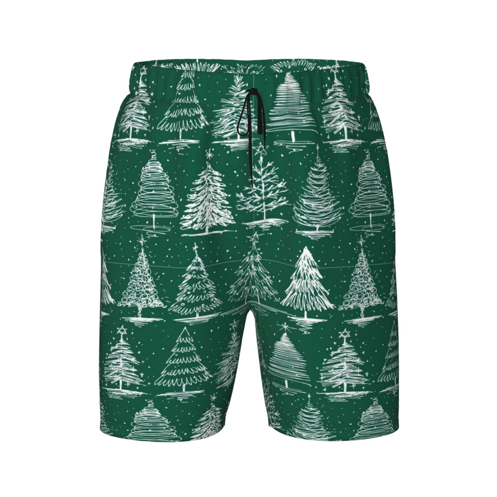 Coaee Christmas Trees for Boys Swim Trunks Compression Liner Swim ...