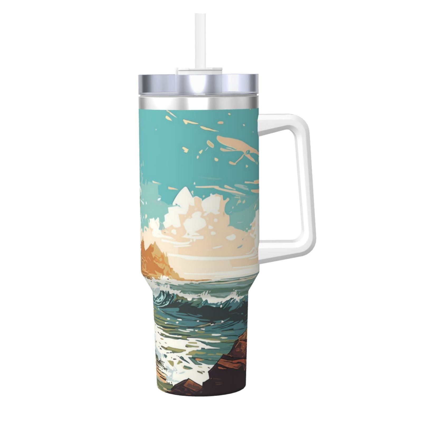 Coaee Coastal Palm Beach for 40oz Insulated Kettle Water Bottle For ...