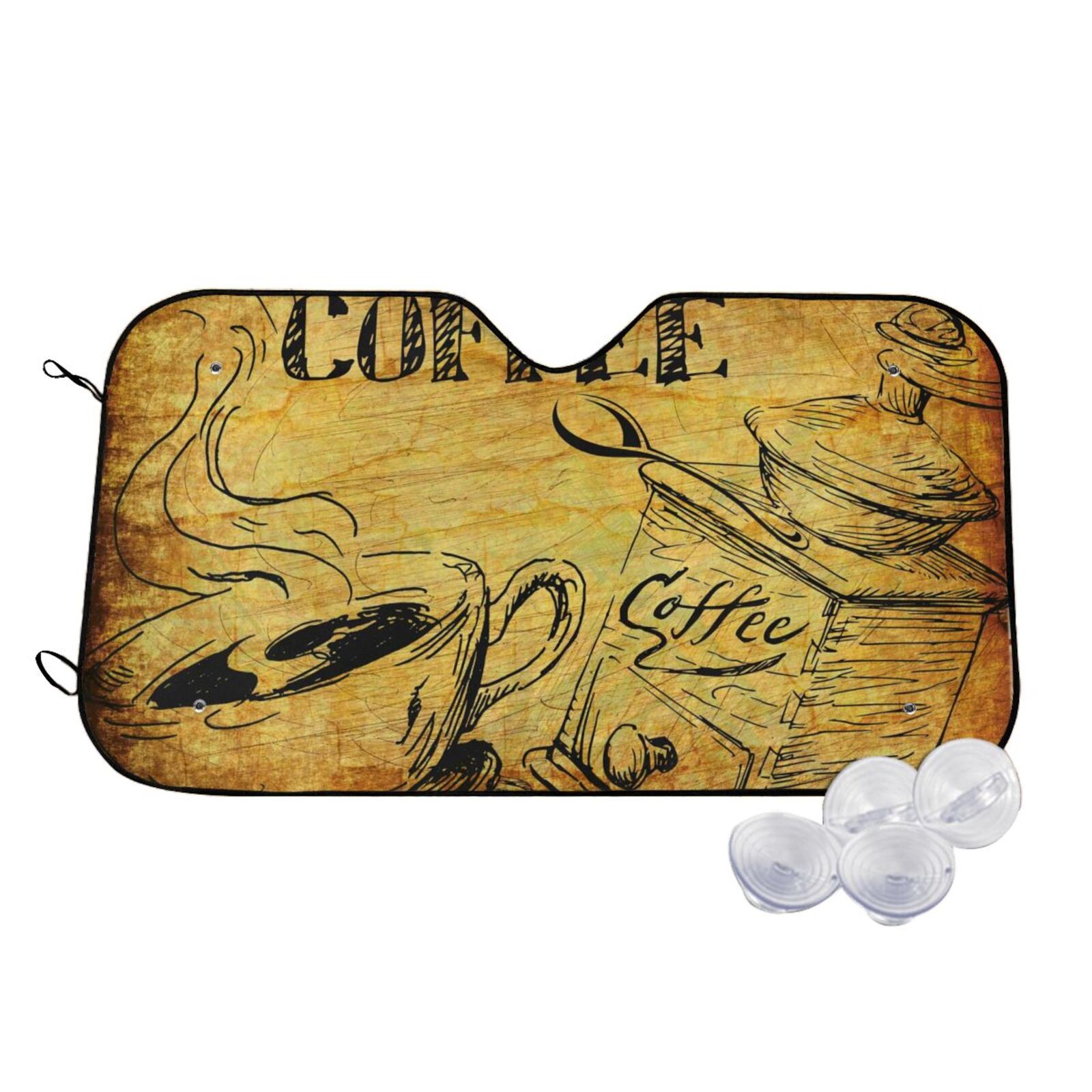 Coaee Coffee Vintage Car Windshield Sunshade,Uv Rays Sun Visor ...