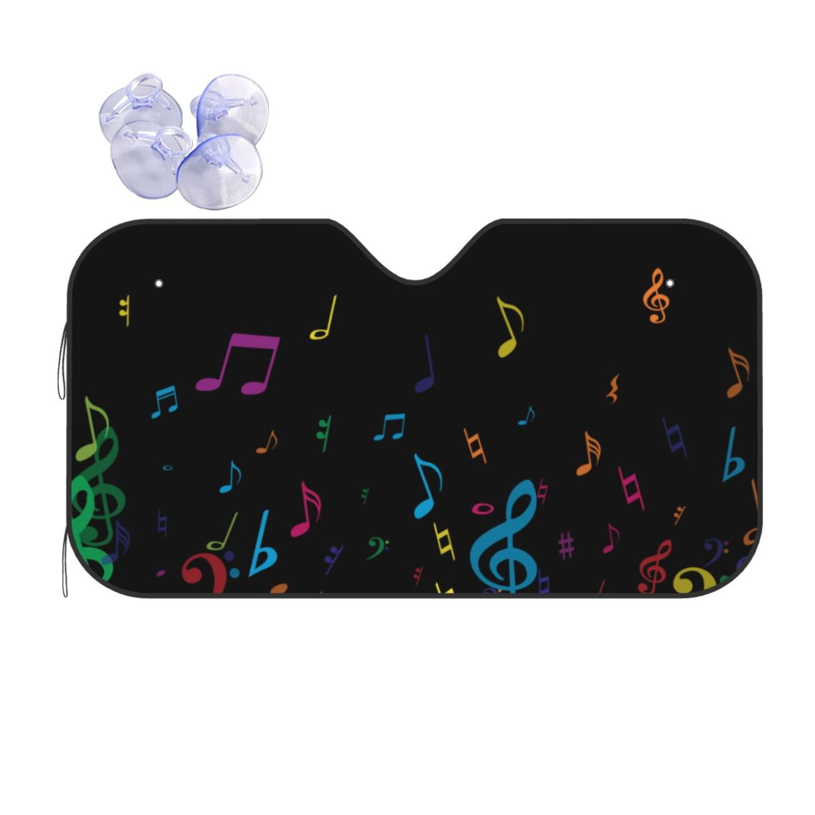 Coaee Color Musical Notes Print Car Sunshade Windshield Sun Shade ...