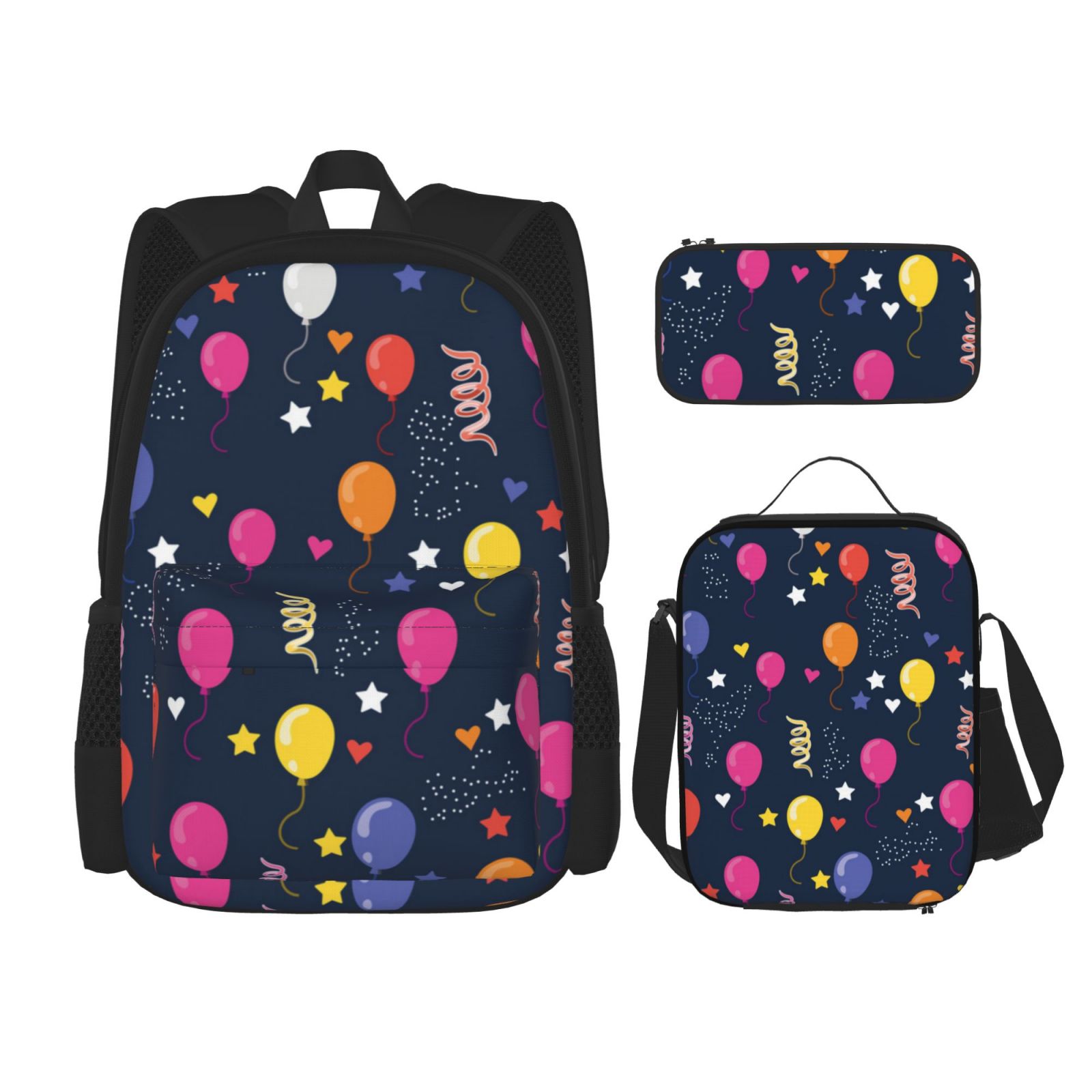 Coaee Colored Balloons Casual Lightweight Backpack with Lunch Bag and ...