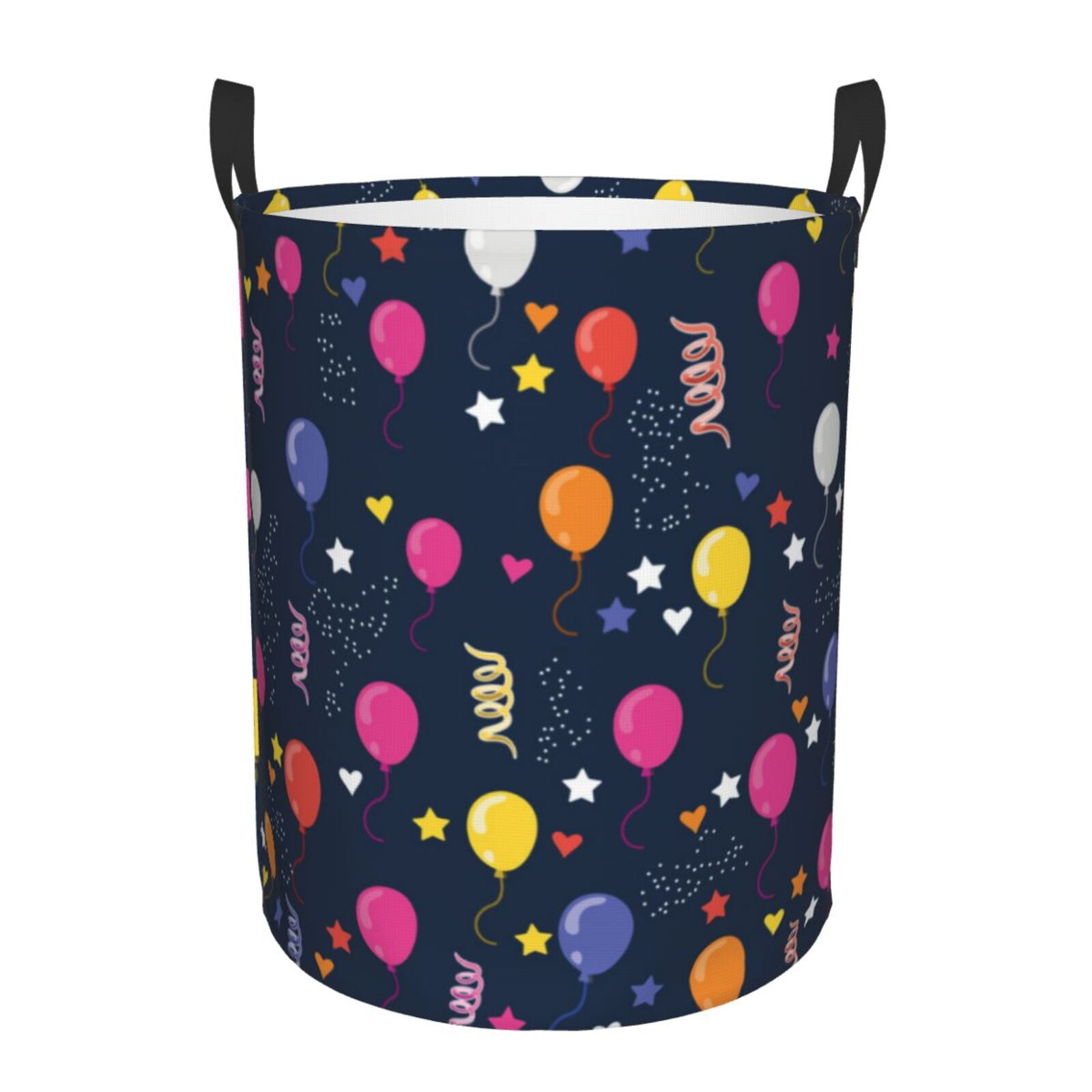 Coaee Colored Balloons Laundry Basket with Handle, Waterproof Round ...