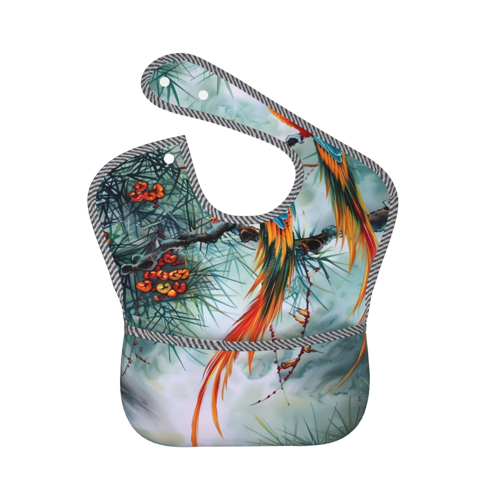 Coaee Exotic Birds Forest for Proof Baby Bib with Food Catcher ...