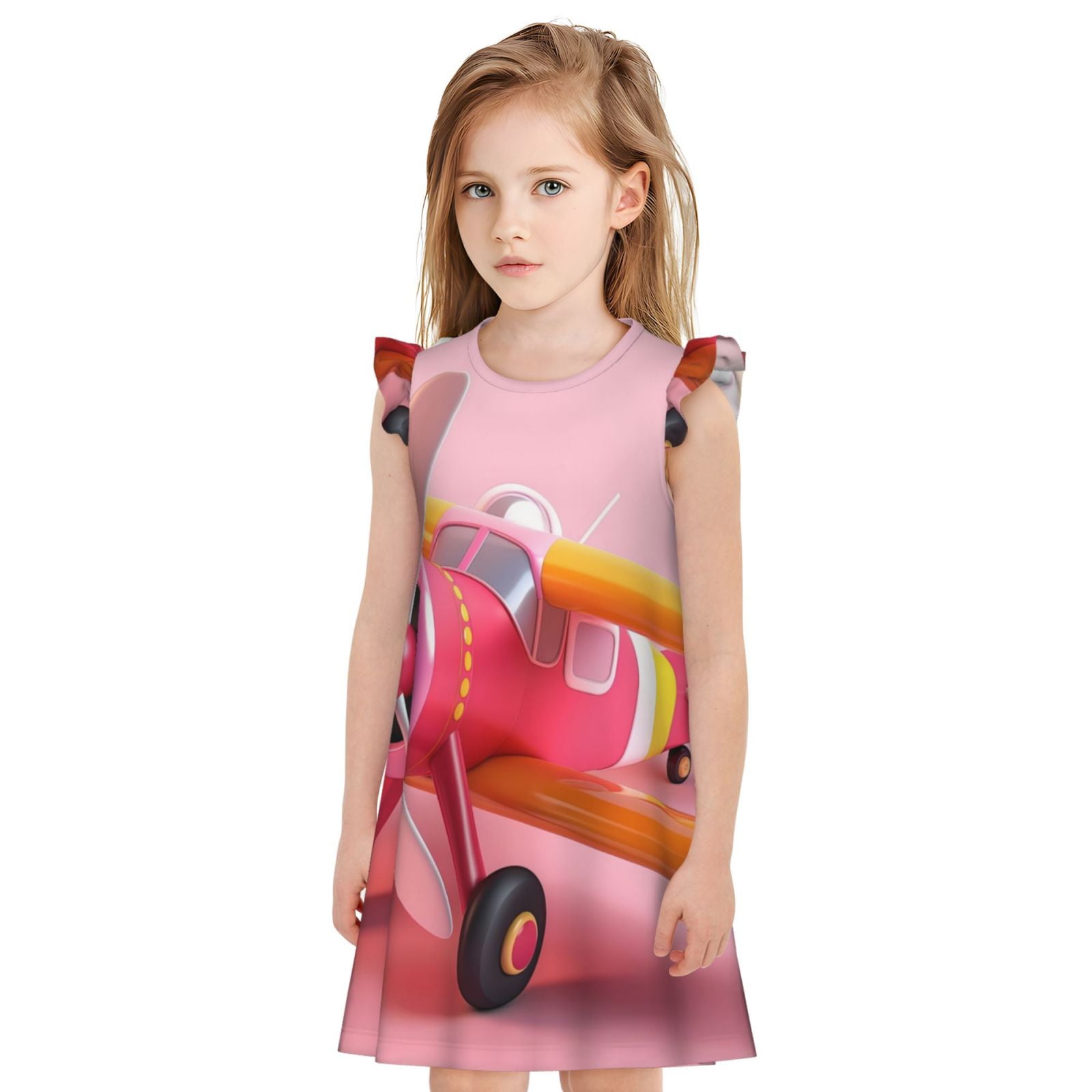 Coaee Colorful Cartoon Biplane for Printed Girls Nightgowns Short ...