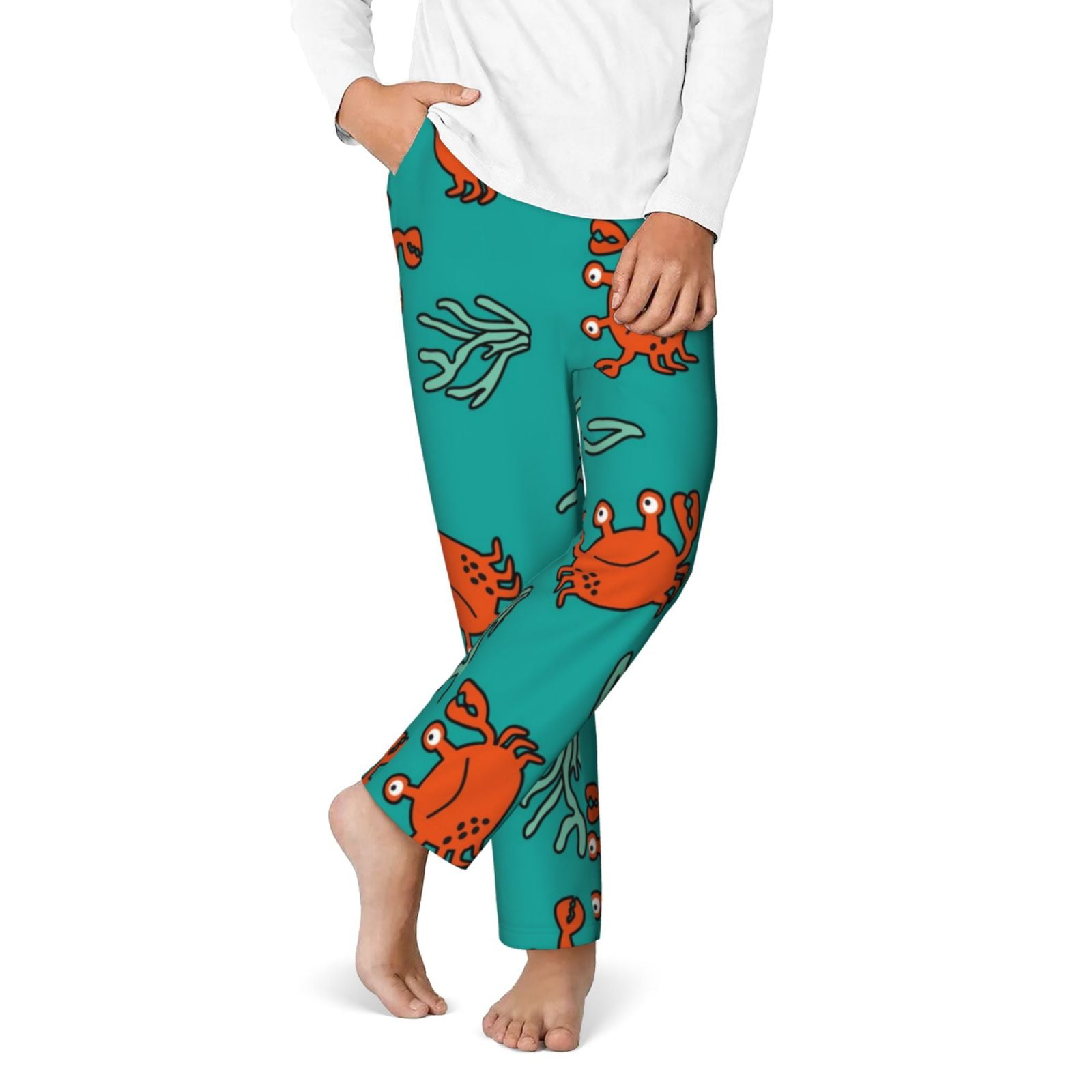 Coaee Colorful Crab for Teen lounge pants Comfortable Lounge Long Pants ...