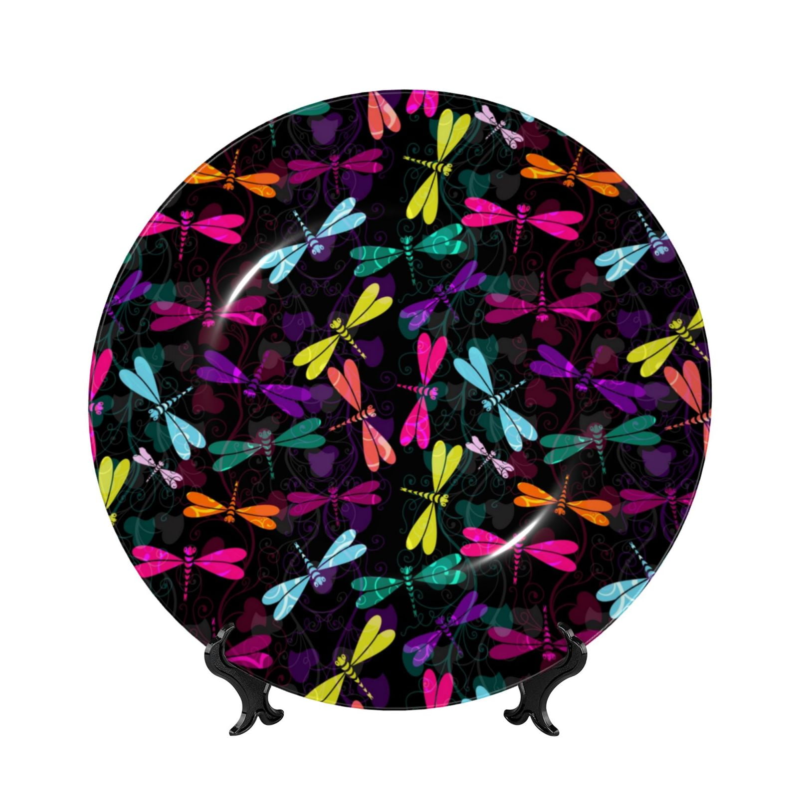 Coaee Colorful Dragonflies for Bone China Decorative Plate Decorative ...