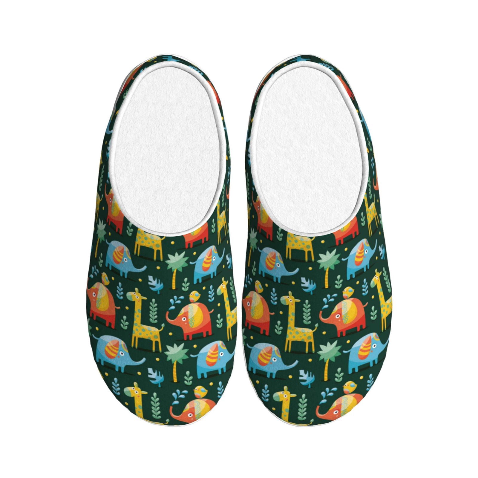 Coaee Colorful Elephants for Mens Slippers Indoor Slip On Shoes ...