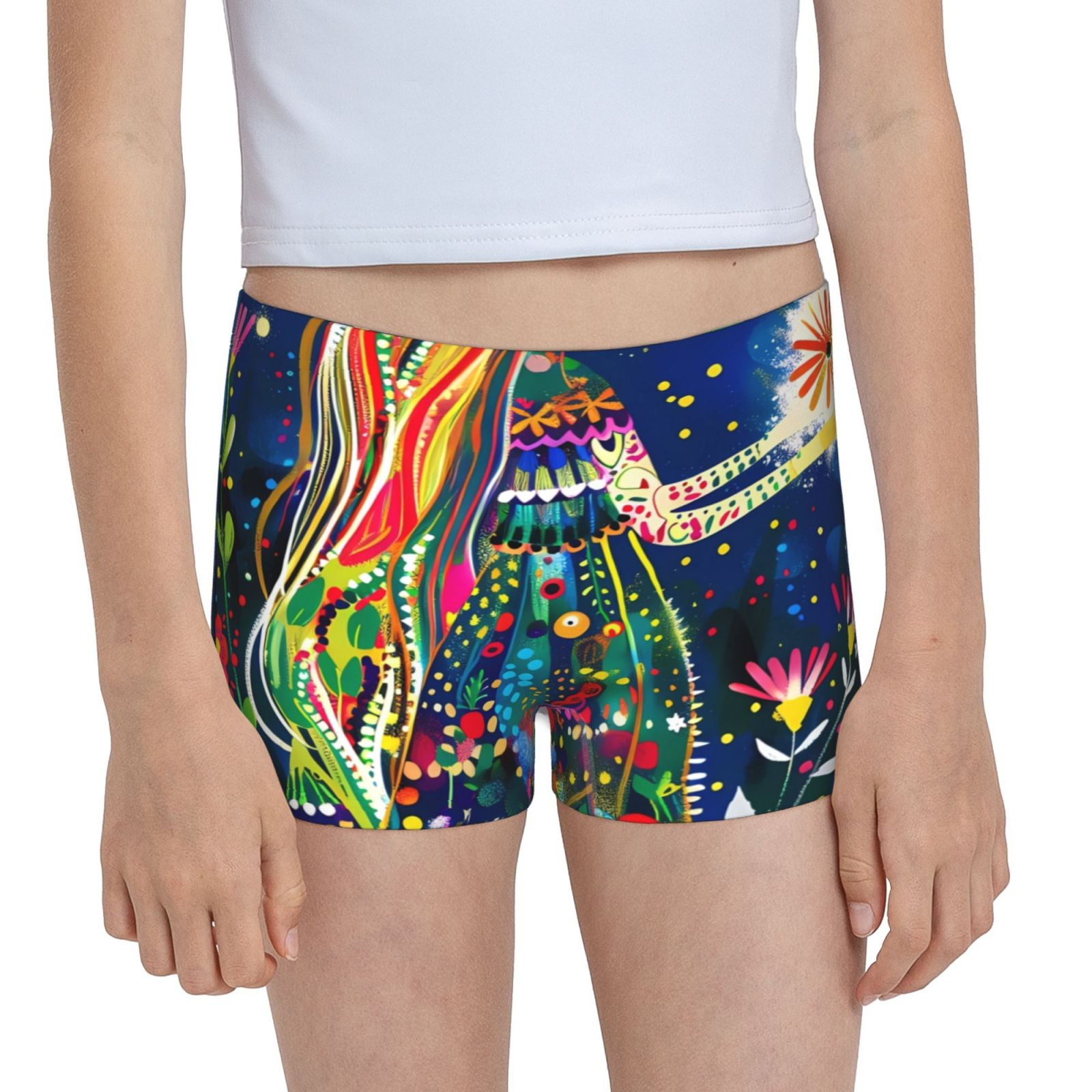 Coaee Colorful Floral Forest Fairy for Girl's Cotton Boxer Briefs Soft ...