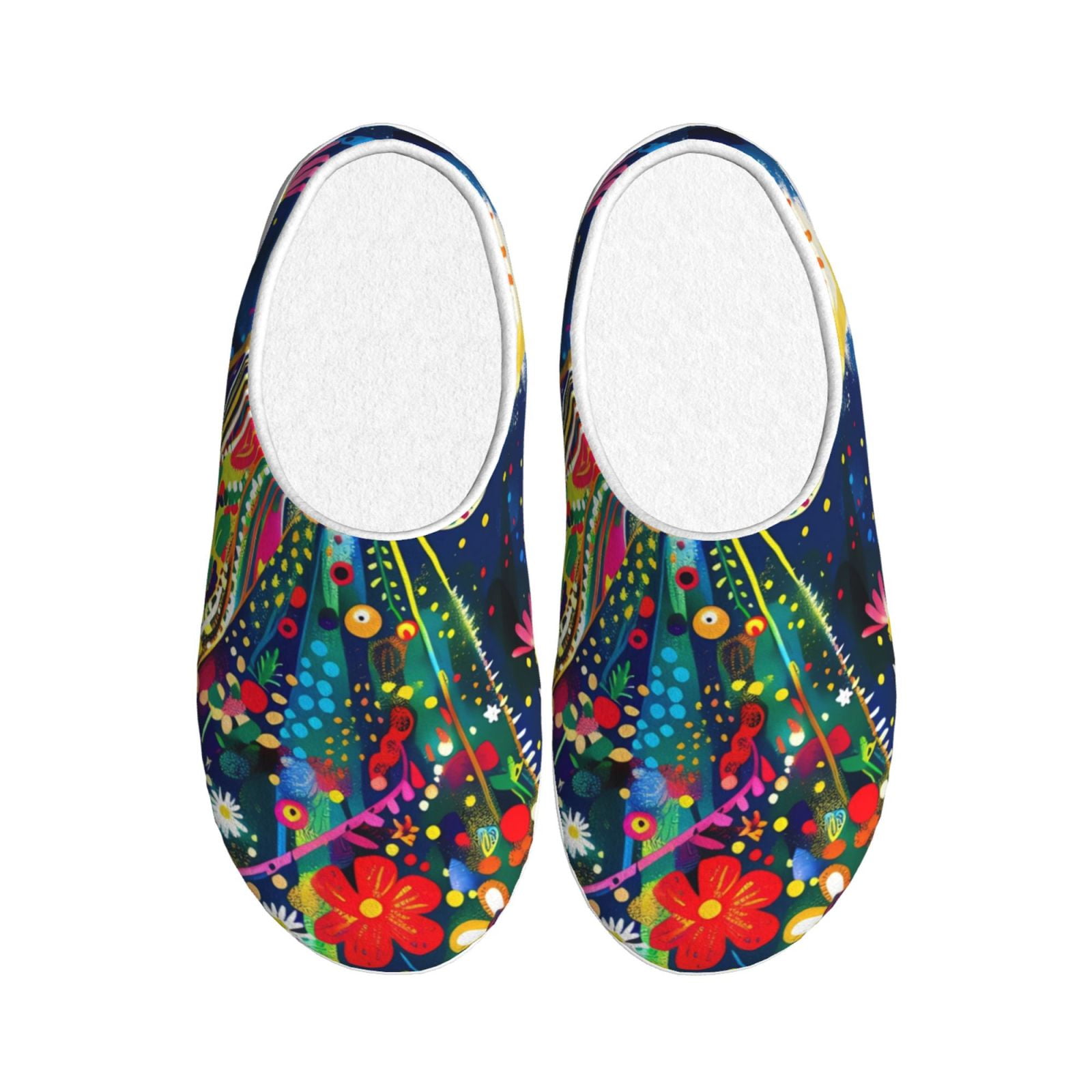 Coaee Colorful Floral Forest Fairy for Mens Slippers Indoor Slip On ...