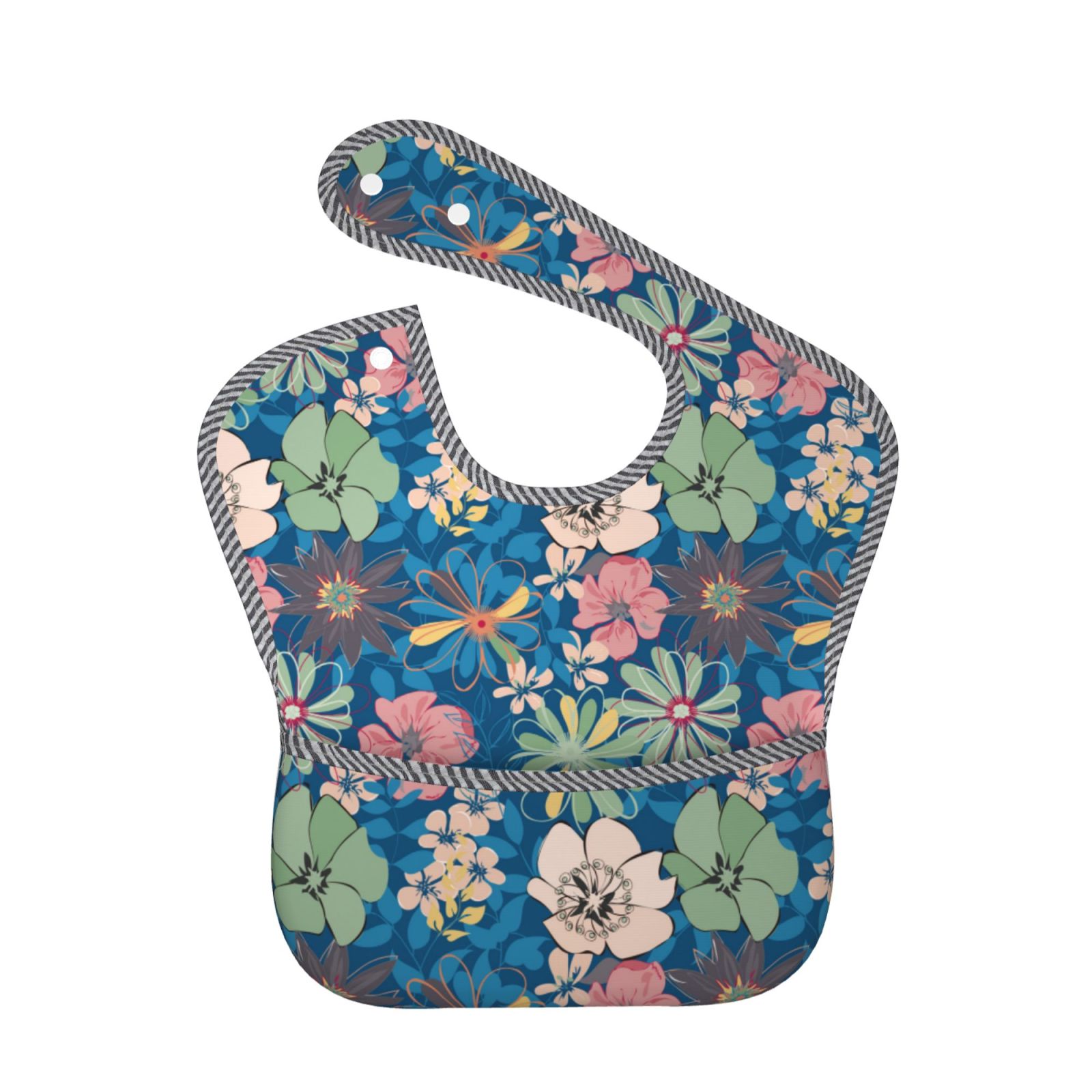 Coaee Colorful Flowers for Proof Baby Bib with Food Catcher,Waterproof ...
