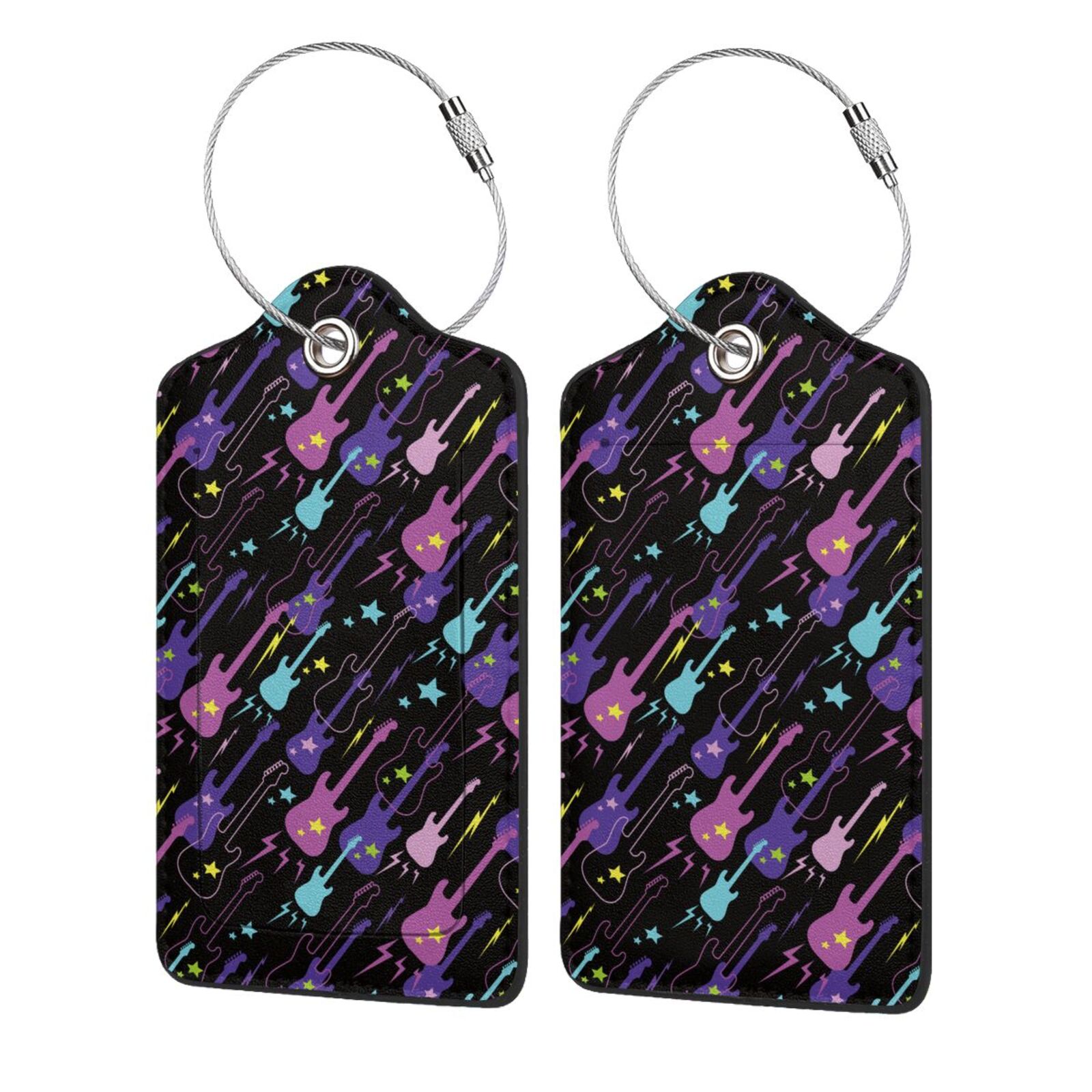 Coaee Colorful Guitar Untethered Leather Luggage Tags for Suitcases ...