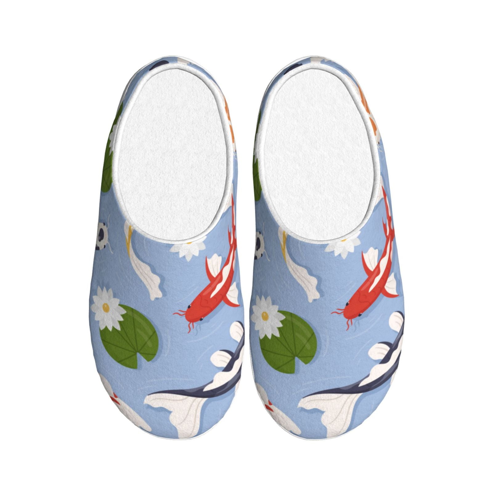 Coaee Colorful Koi Fish for Mens Slippers Indoor Slip On Shoes Slippers ...