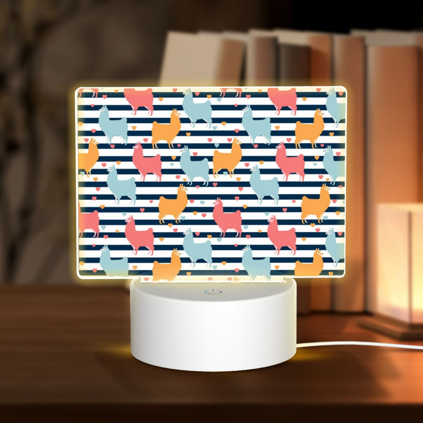 Coaee Colorful Llama for Rectangular Acrylic LED Desk Lamp 3 Color ...