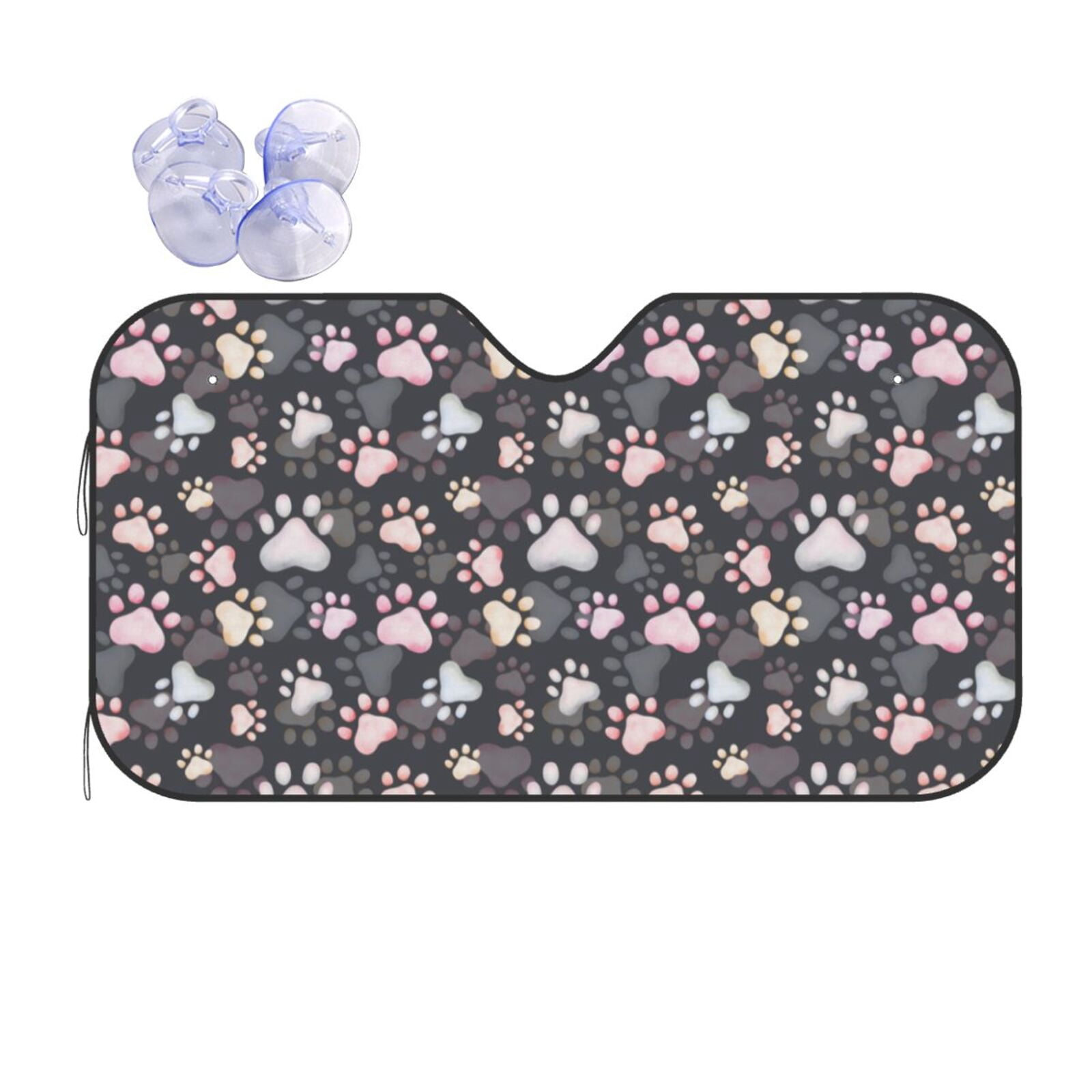 Coaee Colorful Paws Of Dog Print Car Sunshade Windshield Sun Shade ...