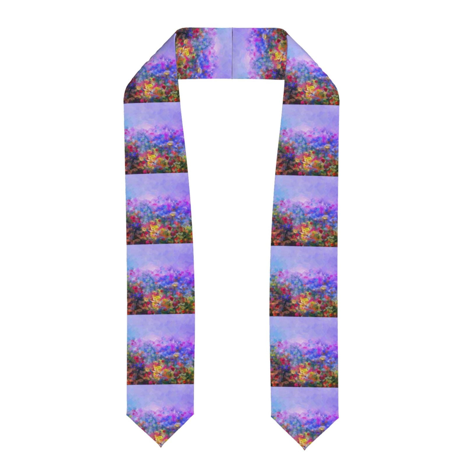 Coaee Colorful Purple Cosmos Flower Graduation Stole, Unisex, 72" Long ...