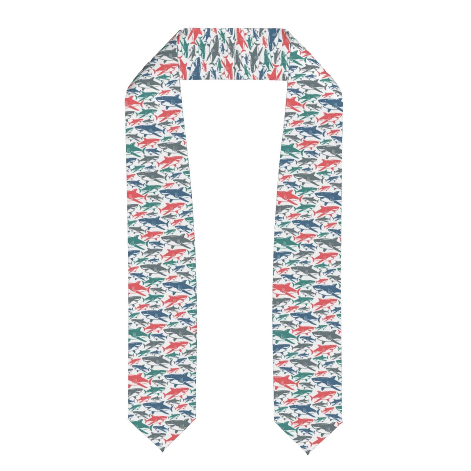 Coaee Colorful Shark Graduation Stole, Unisex, 72" Long Graduation ...