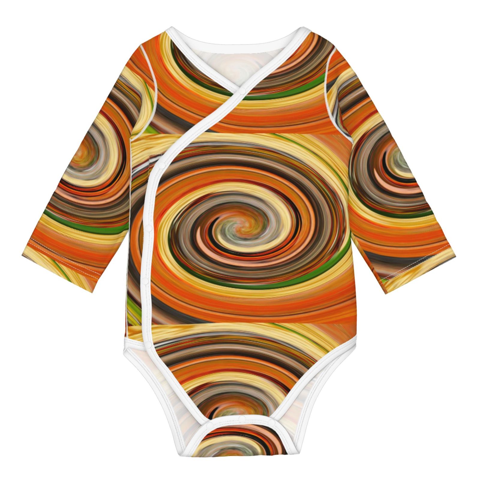 Coaee Colorful Swirl for Soft Cotton Baby Long-Sleeve Bodysuit Girls ...