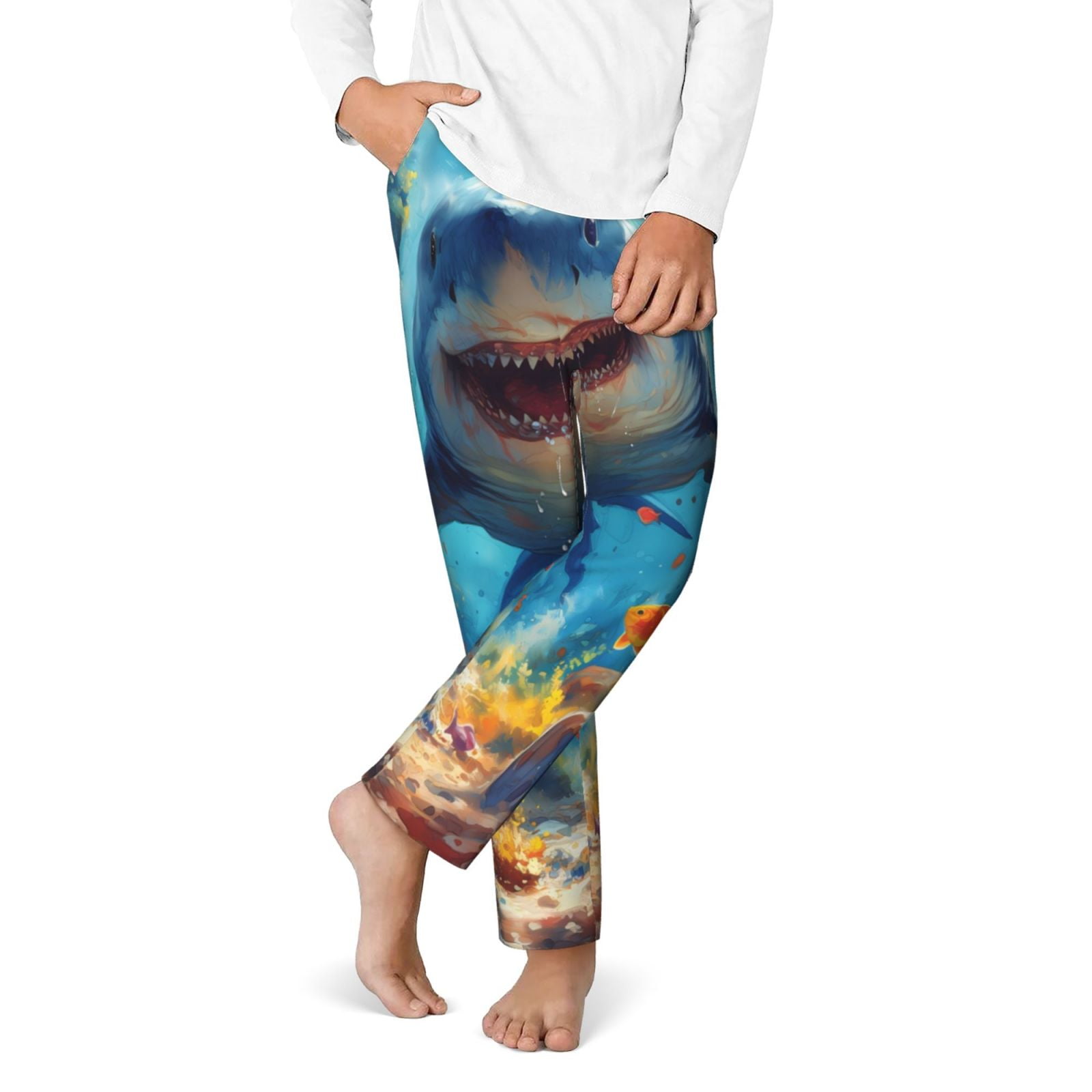 Coaee Colorful Underwater Shark for Teen lounge pants Comfortable ...