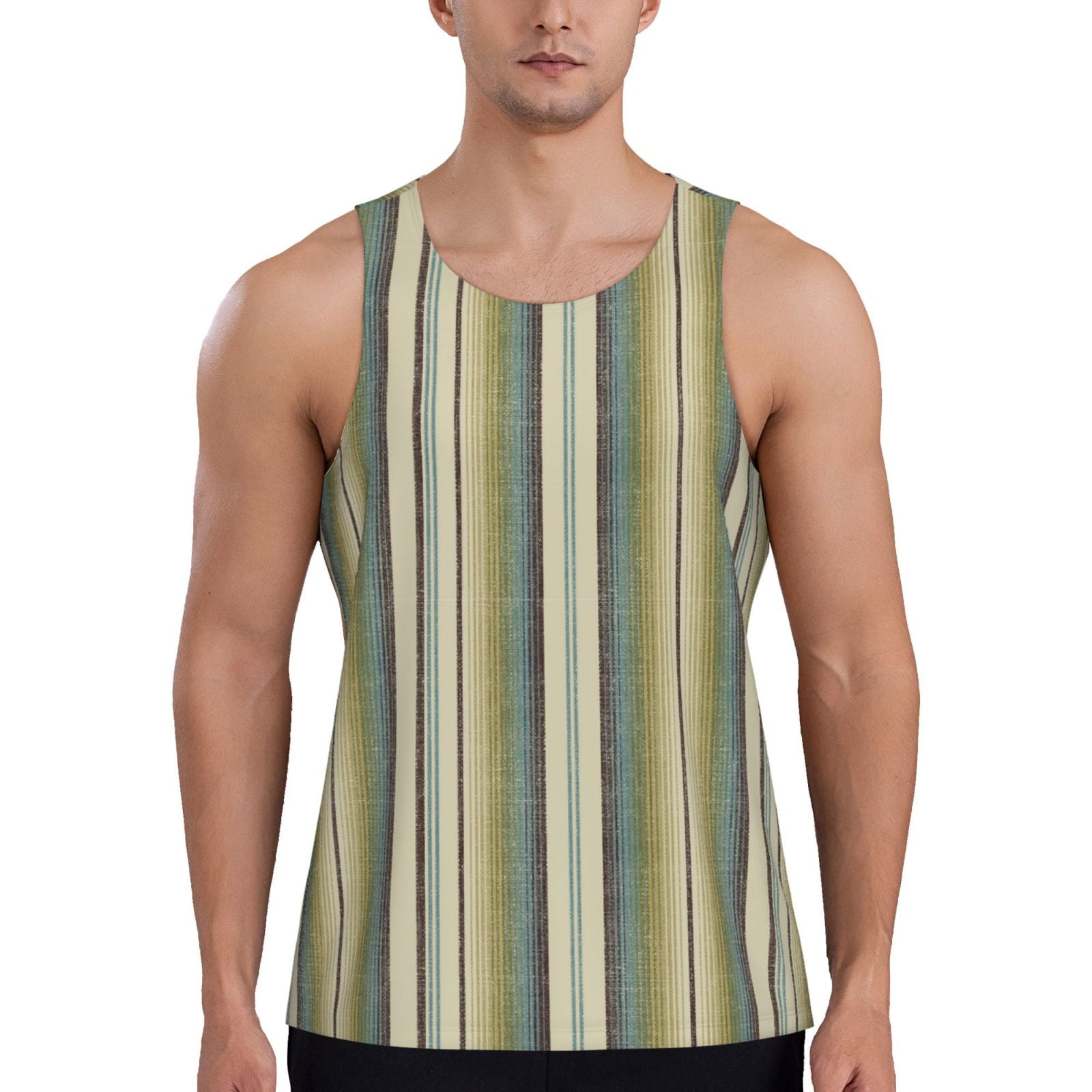 Coaee Colourful stripes for Men's Workout Tank Top, Men's Tank Top ...