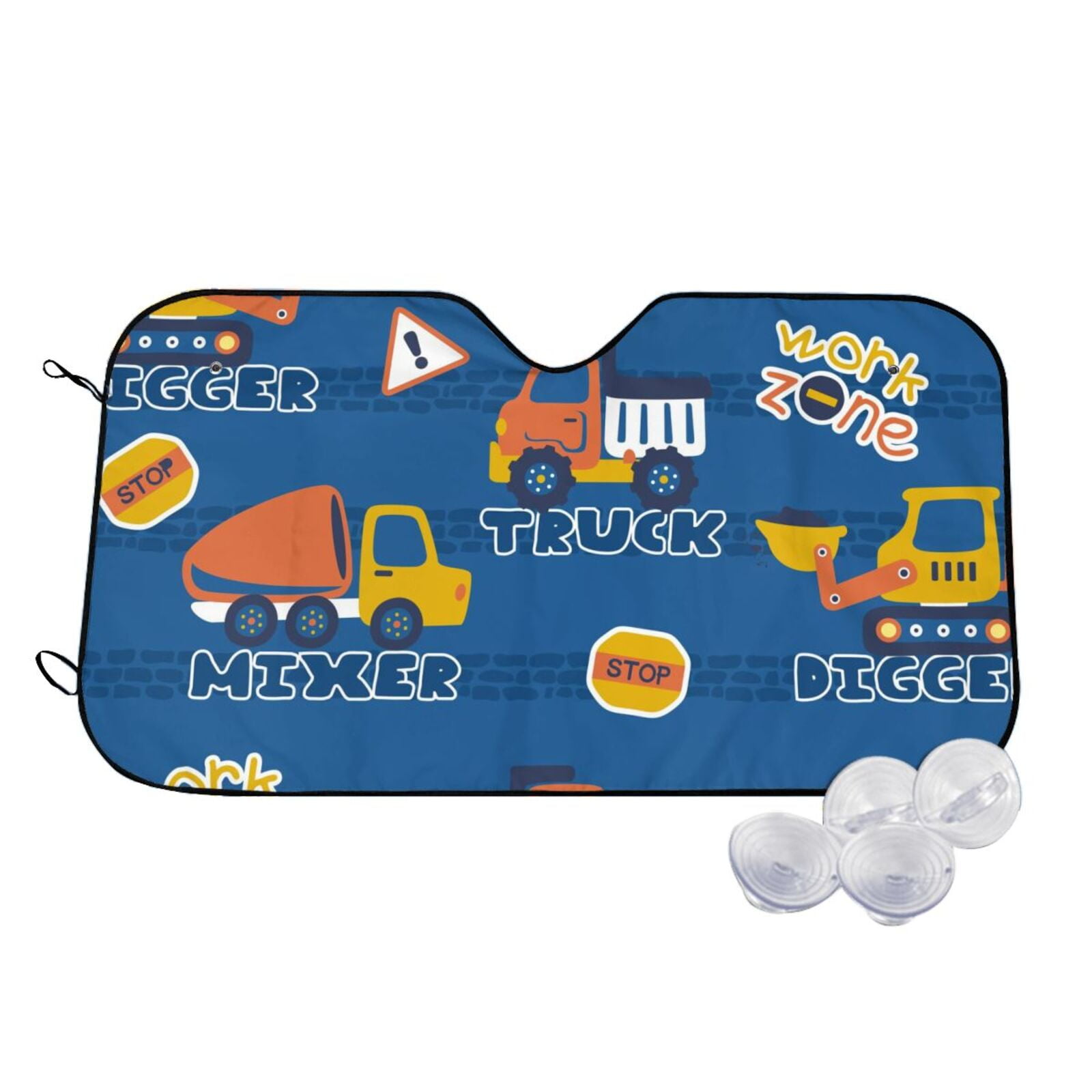 Coaee Construction Vehicles Car Windshield Sunshade,Uv Rays Sun Visor ...