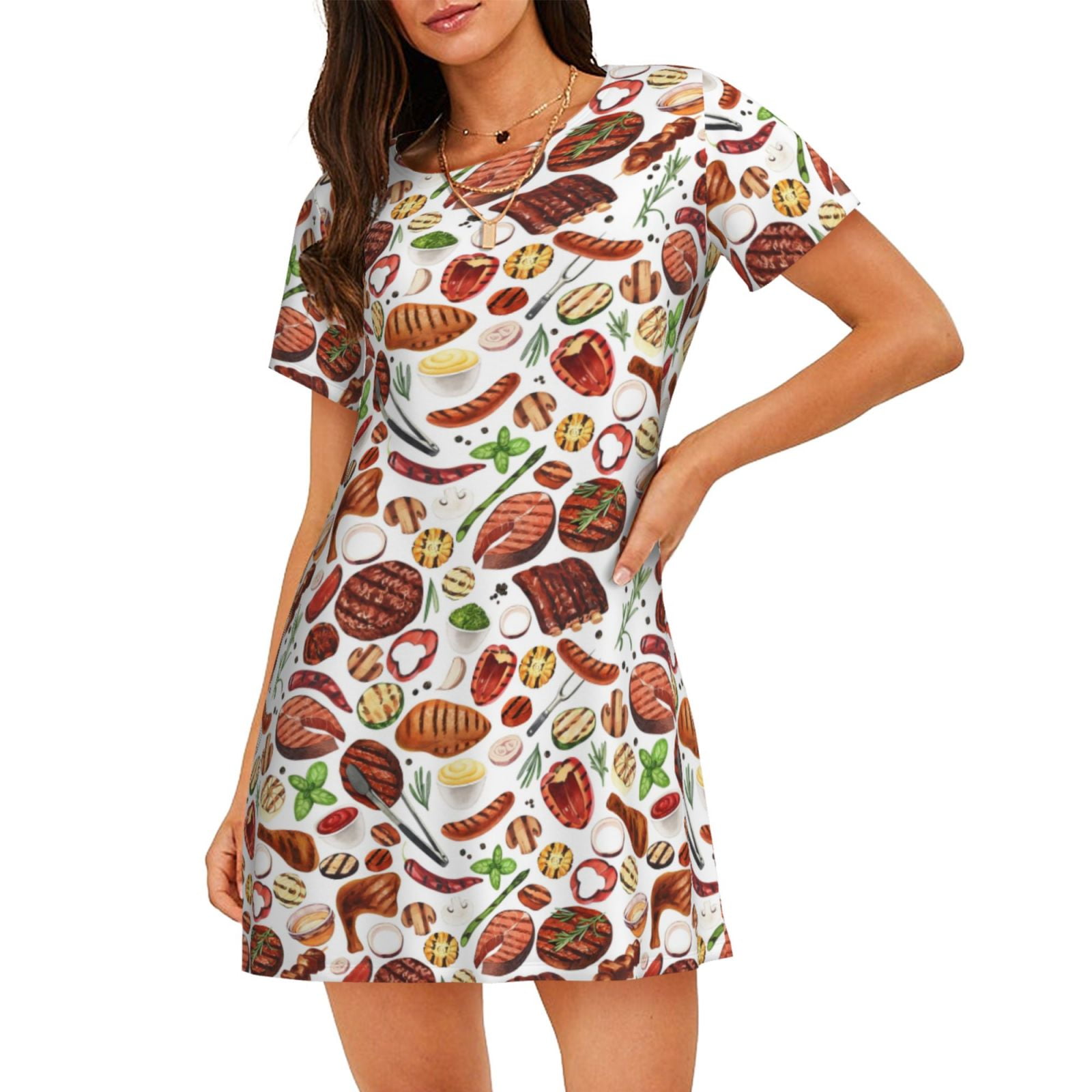 Coaee Cooking Bbq for Women's Short-sleeved Nightdress Casual ...