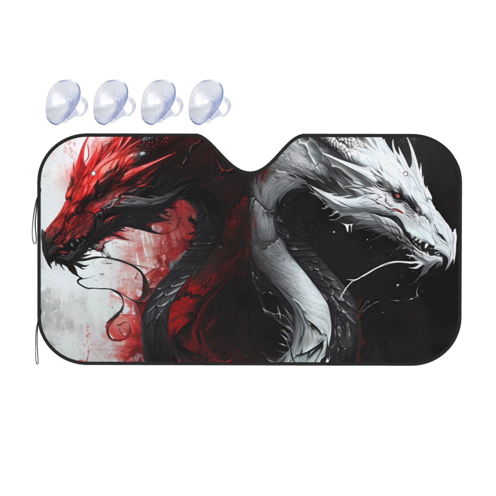 Coaee Cool Black And White Dragon for Car Sunshade Windshield Sun Shade ...