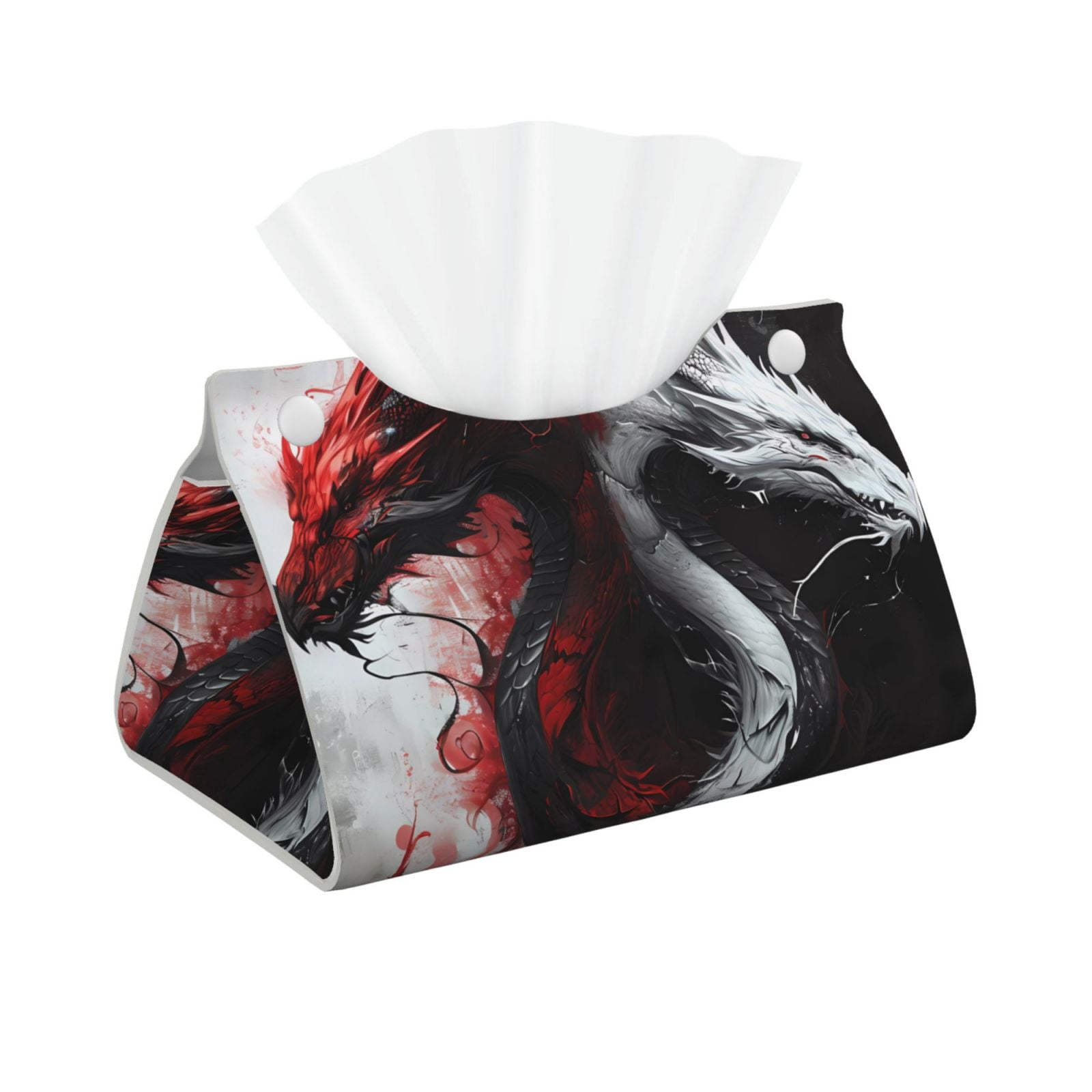 Coaee Cool Black And White Dragon for Large Tissue Box Cover ...