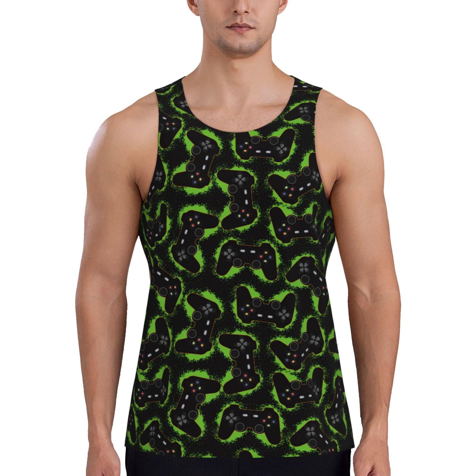 Coaee Cool Gamepad Men's Workout Tank Top, Men's Tank Top Sleeveless ...