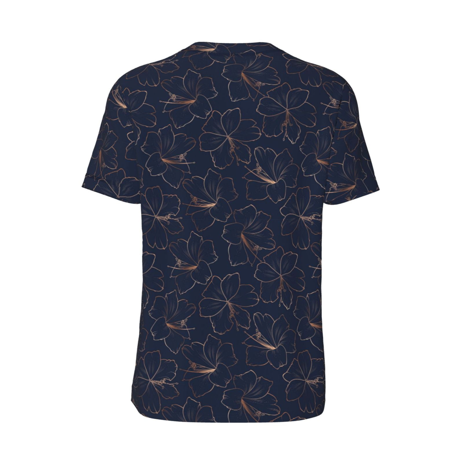 Coaee Copper-Gold Gloss Outline Lily Flower for Men's Baseball T-shirt ...