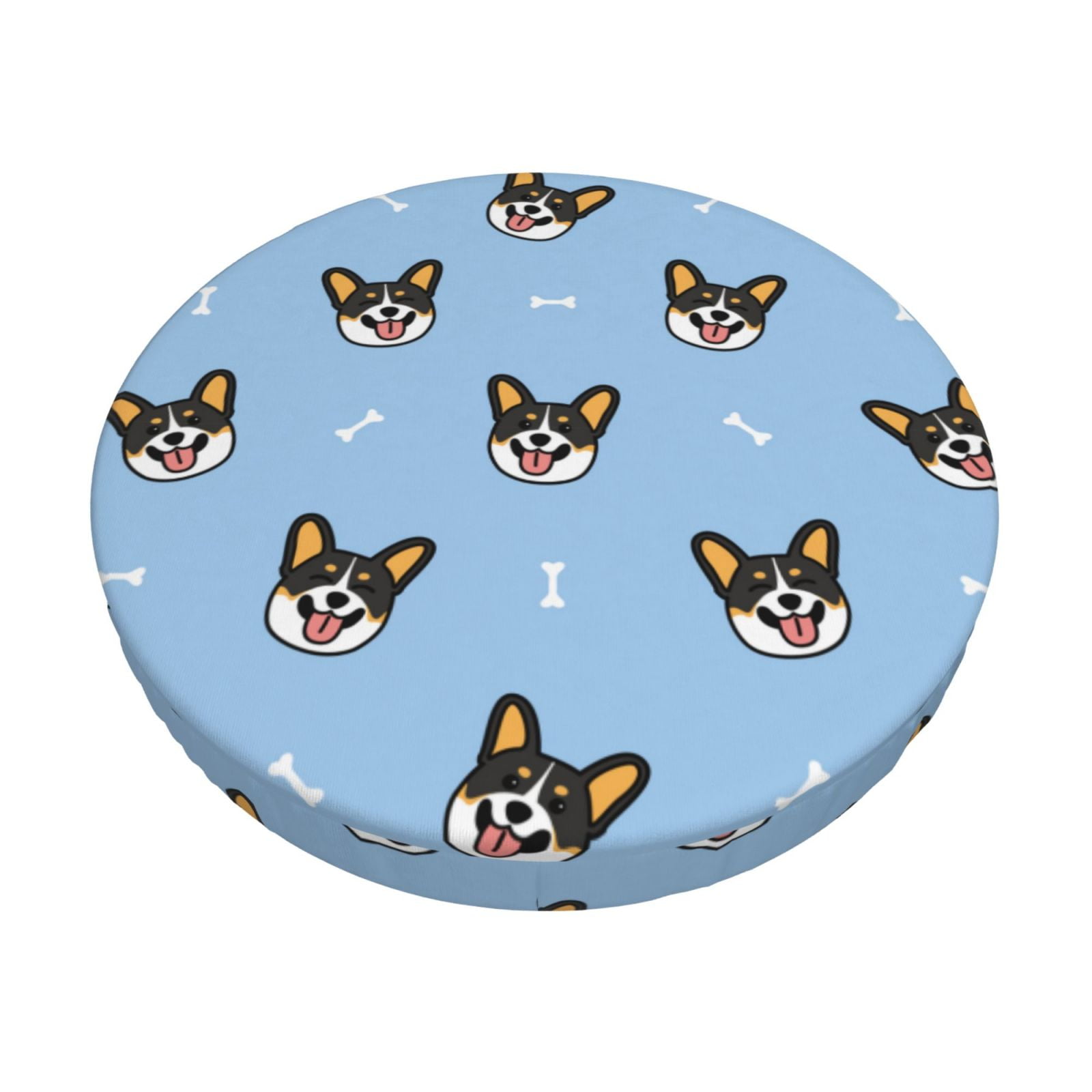 Coaee Corgi Dog Round Bar Stool Seat Covers Washable Stool Cushion ...