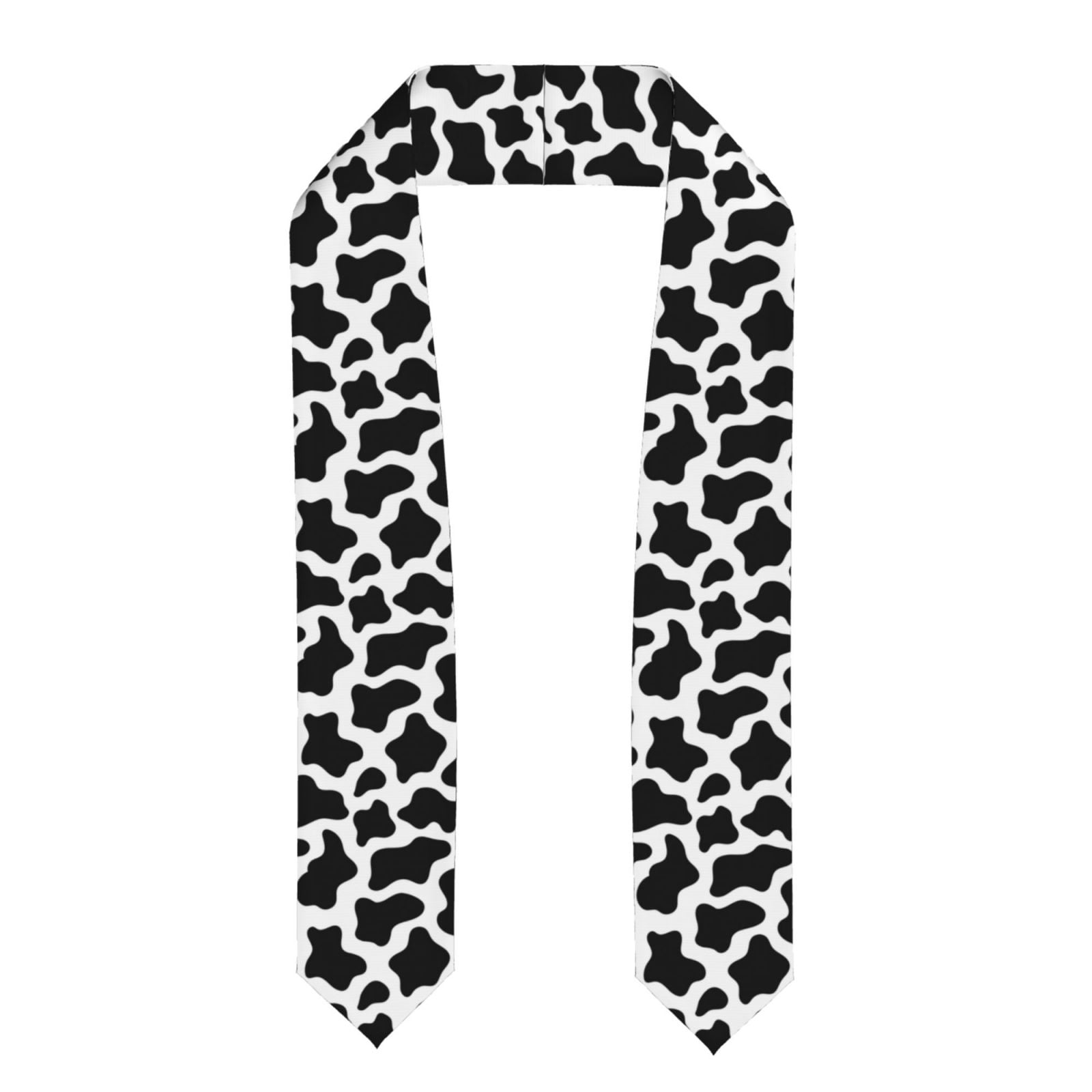 Coaee Cow Print Black White Graduation Stole, Unisex, 72" Long ...