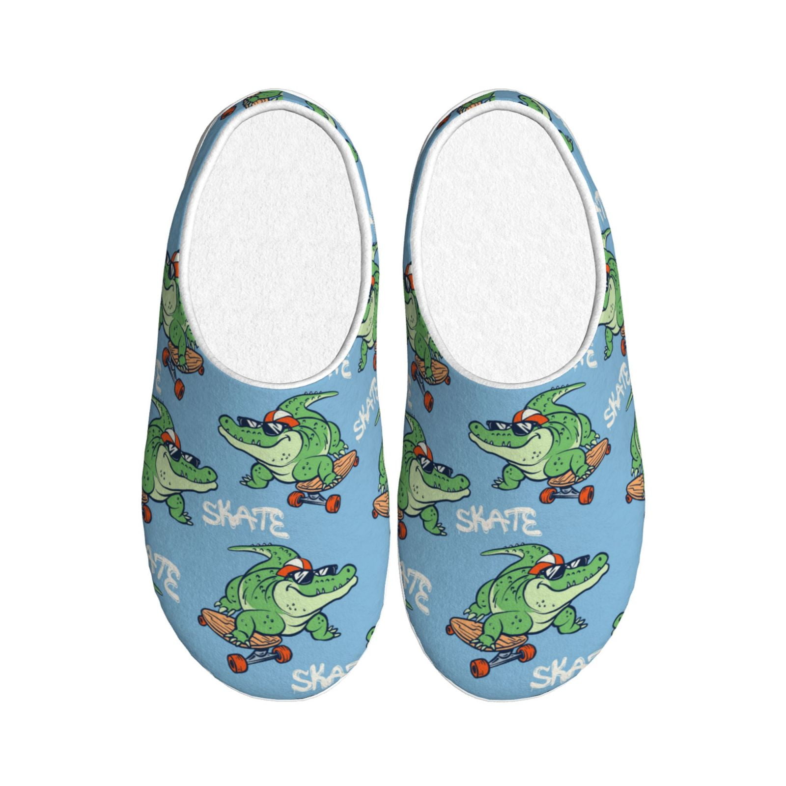 Coaee Crocodile Riding Skateboard for Mens Slippers Indoor Slip On ...