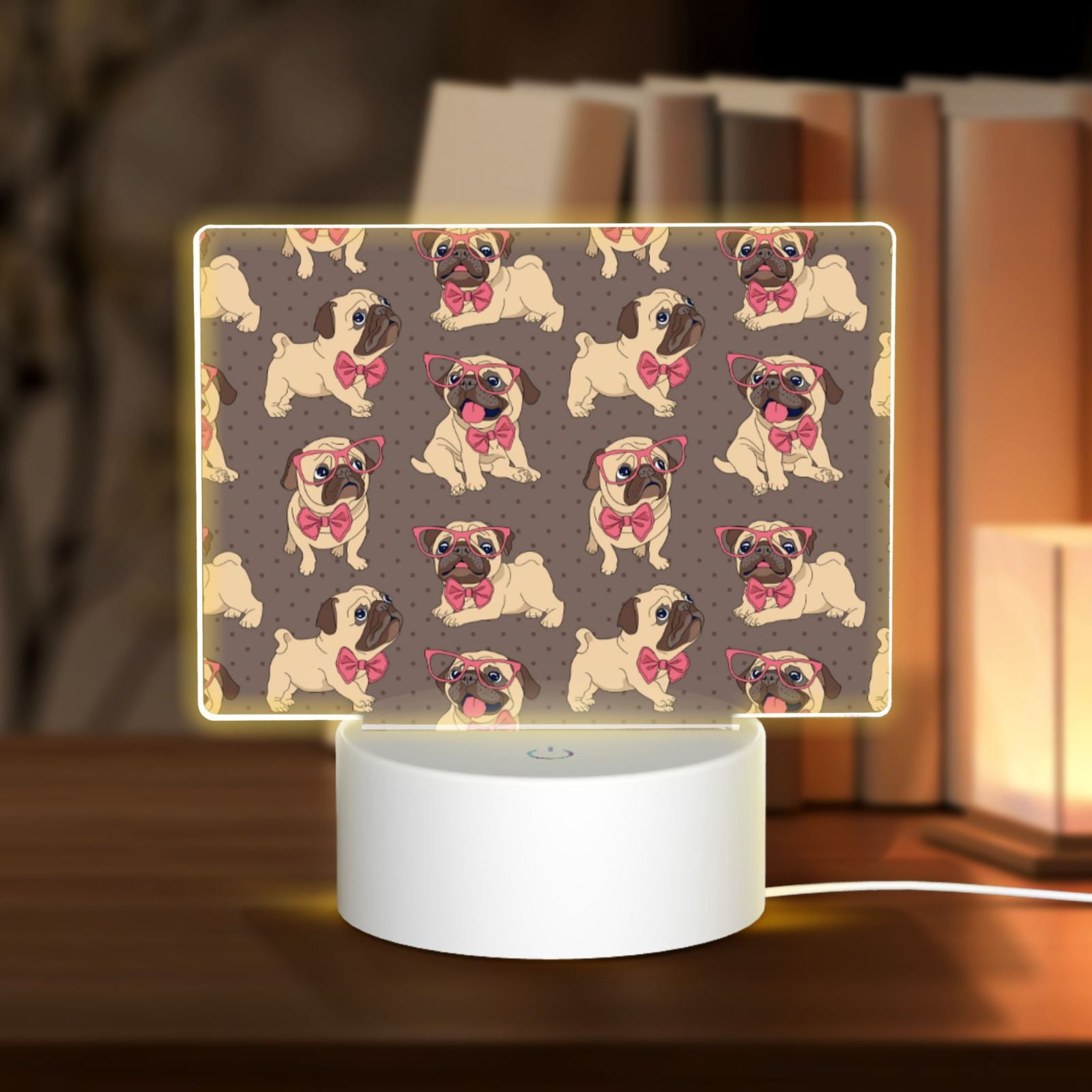 Coaee Cut Pug for Rectangular Acrylic LED Desk Lamp 3 Color Change ...