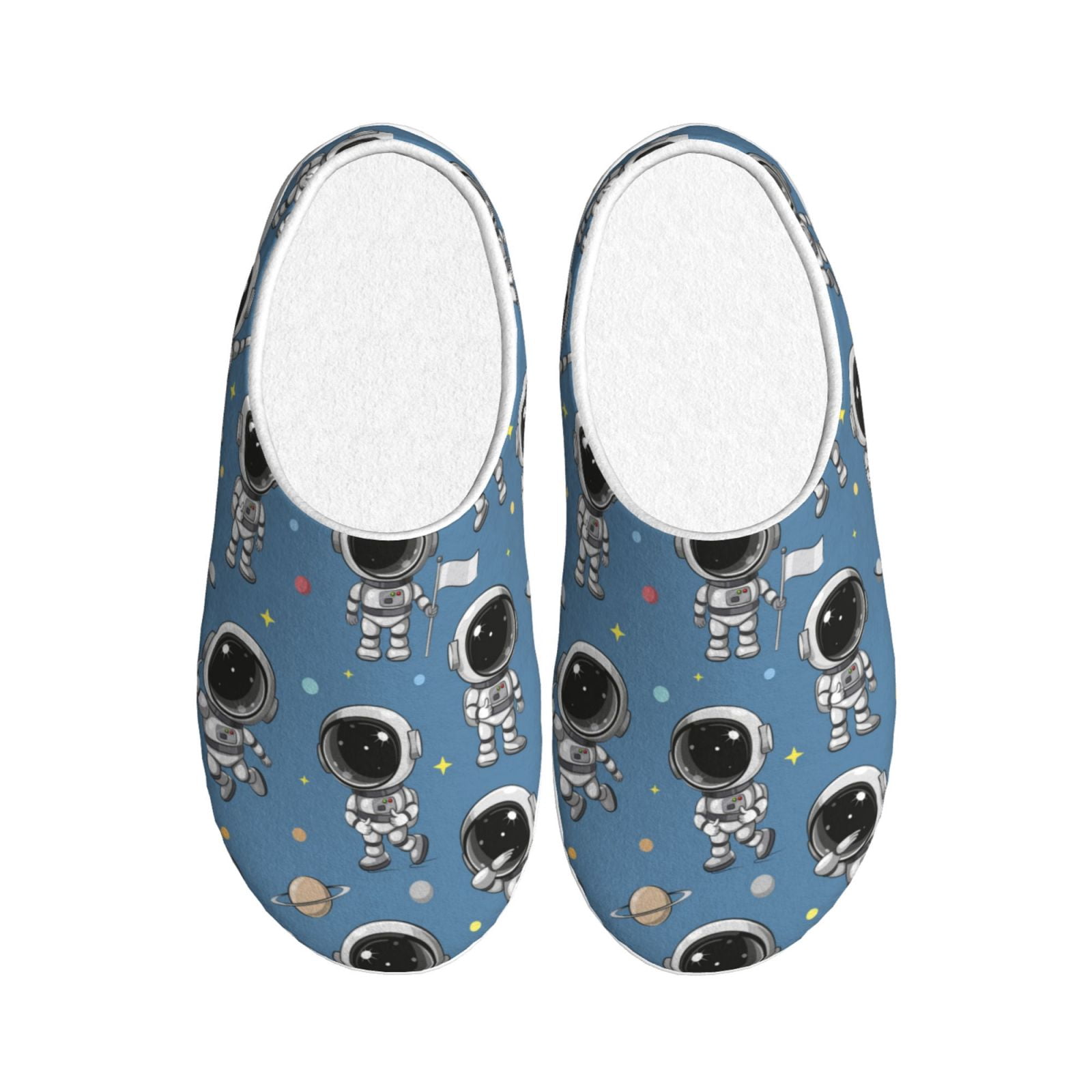 Coaee Cute Cartoon Astronaut for Mens Slippers Indoor Slip On Shoes ...