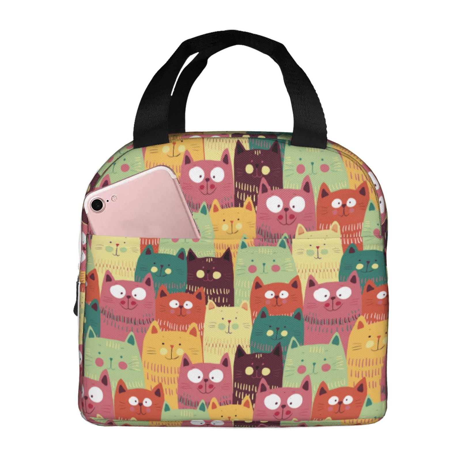 Coaee Cute Cartoon Cat for Reusable Thermal Soft Leakproof Lunch Box ...