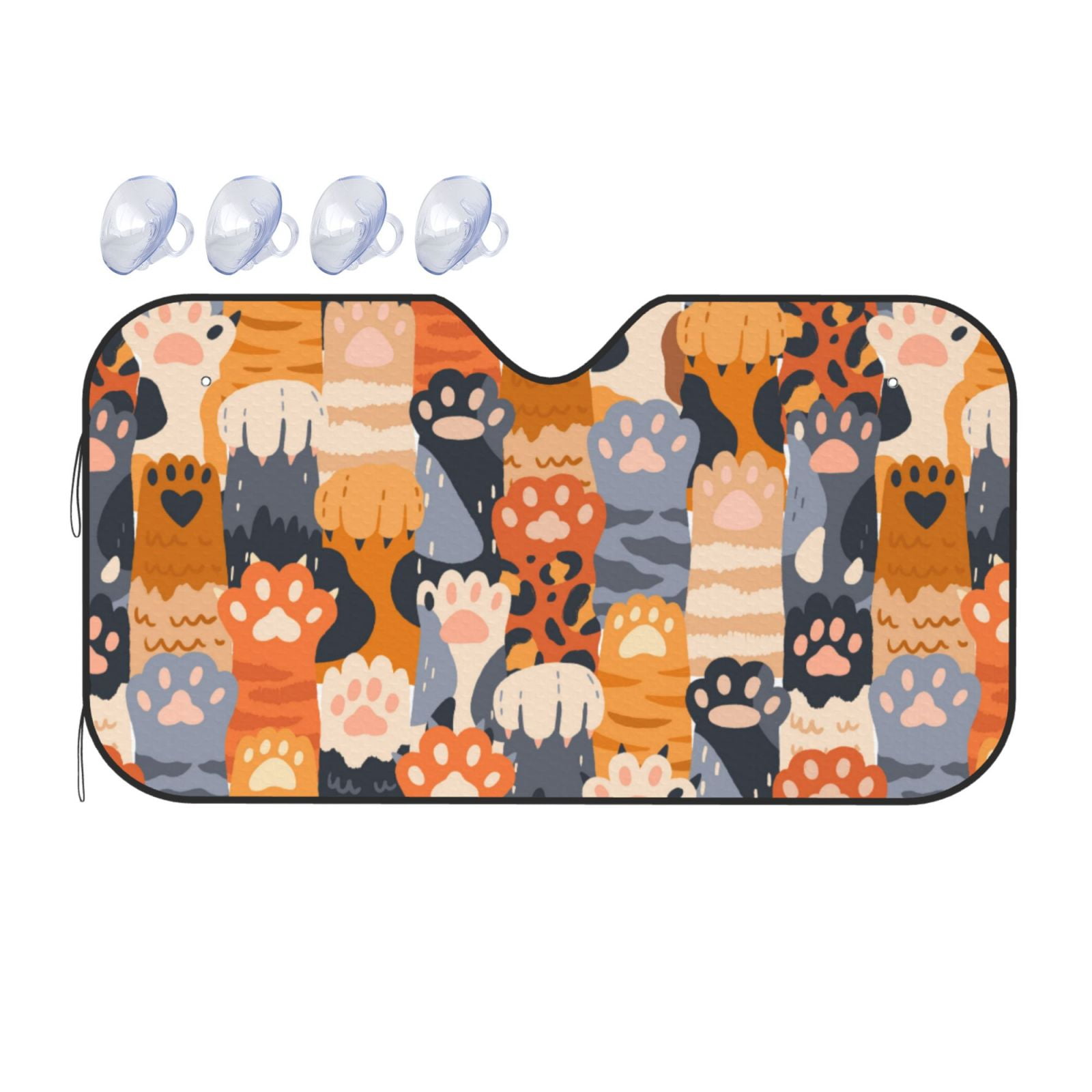 Coaee Cute Cat Paw for Car Sunshade Windshield Sun Shade Reflect UV Sun ...