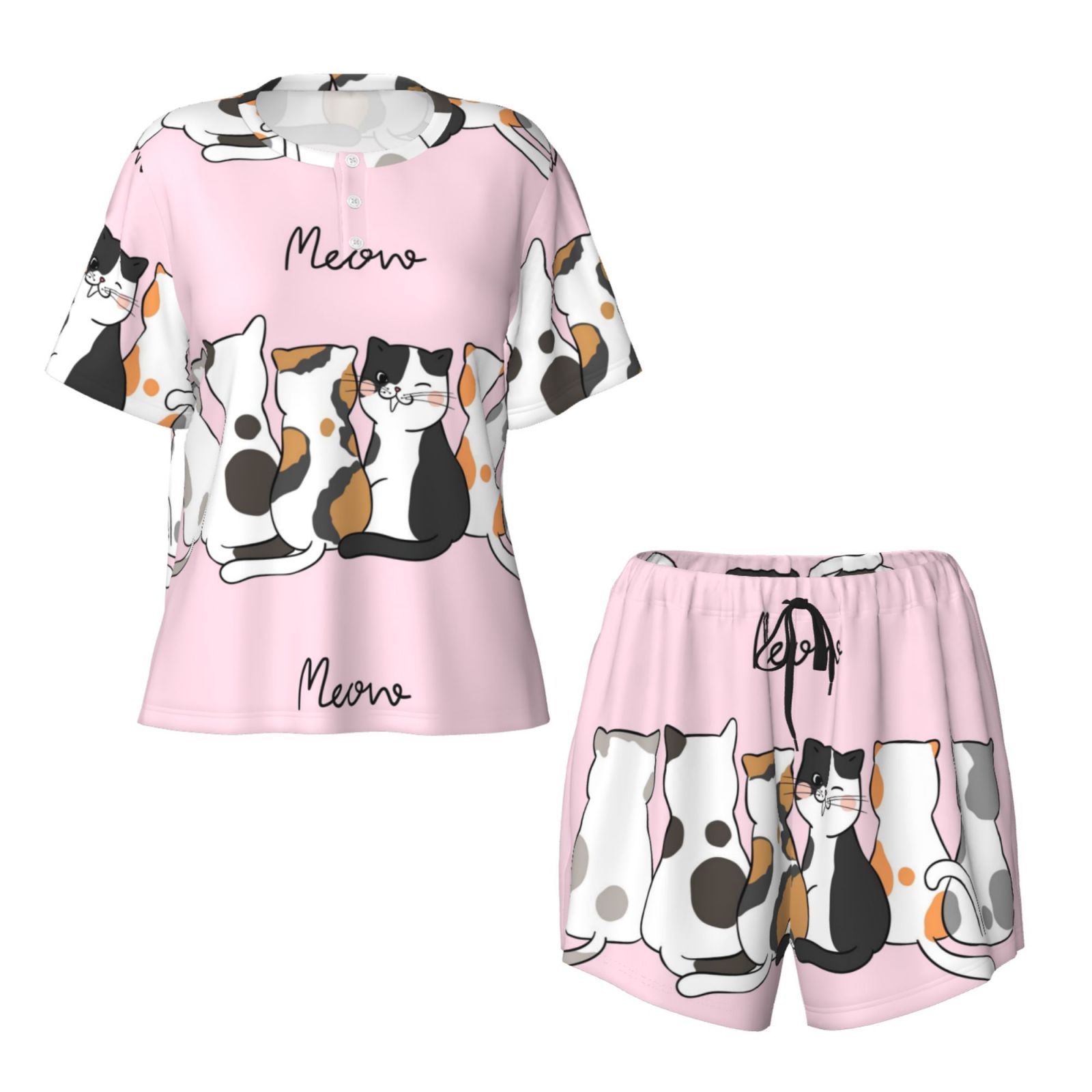 Coaee Cute Cats for Women's 2 Piece Pajama Sets Ladies Pjs Sets with ...