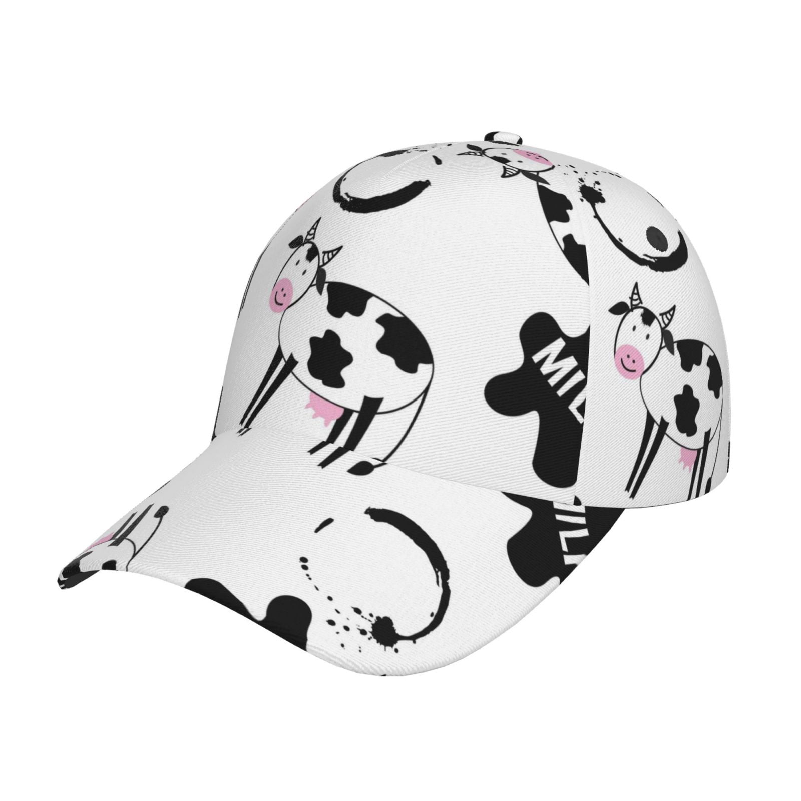 Coaee Cute Cow And Milk Stains Adjustable Fashionable Curved Brim ...